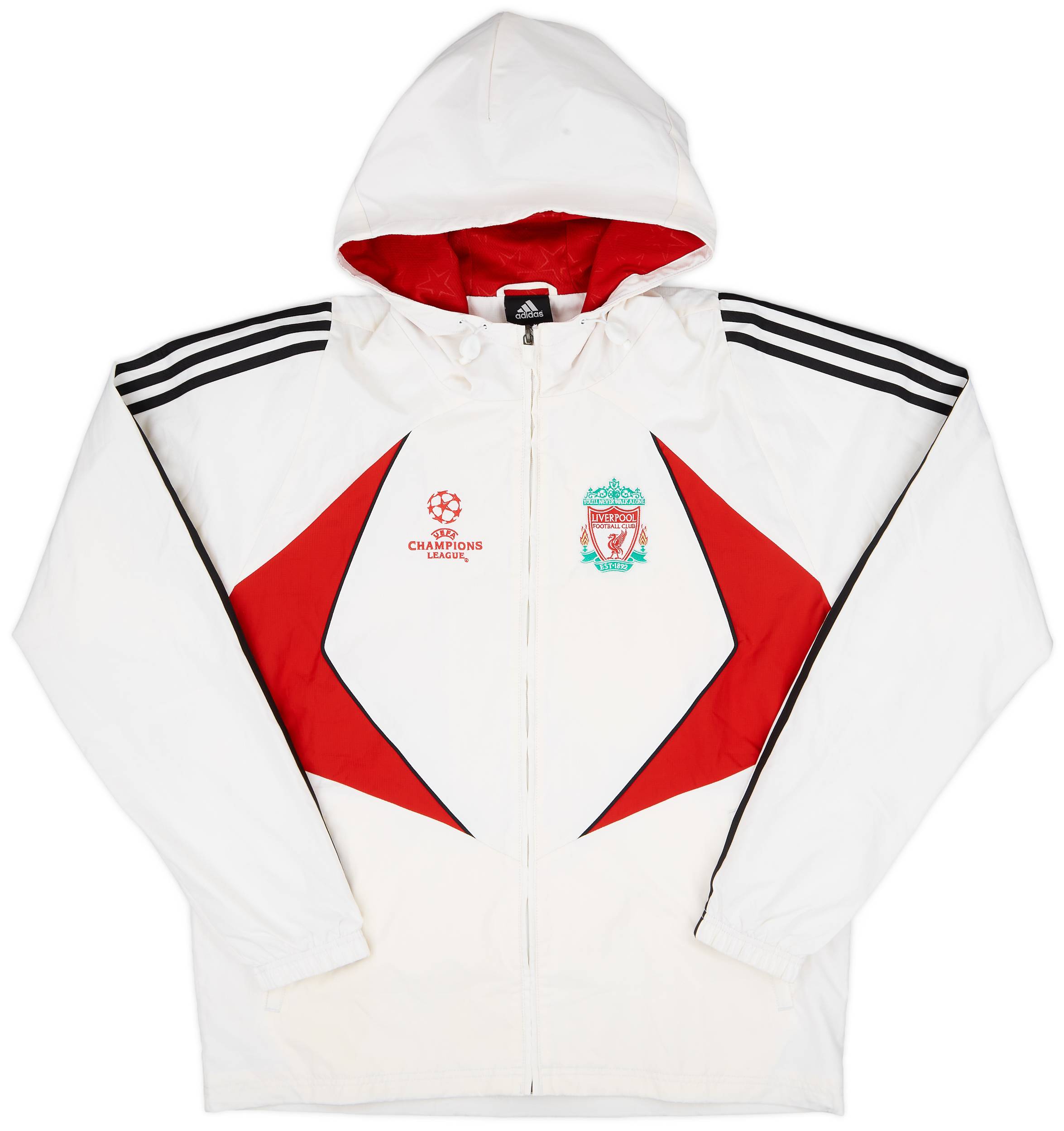 2007-08 Liverpool adidas CL Hooded Rain Jacket - 4/10 - (L)