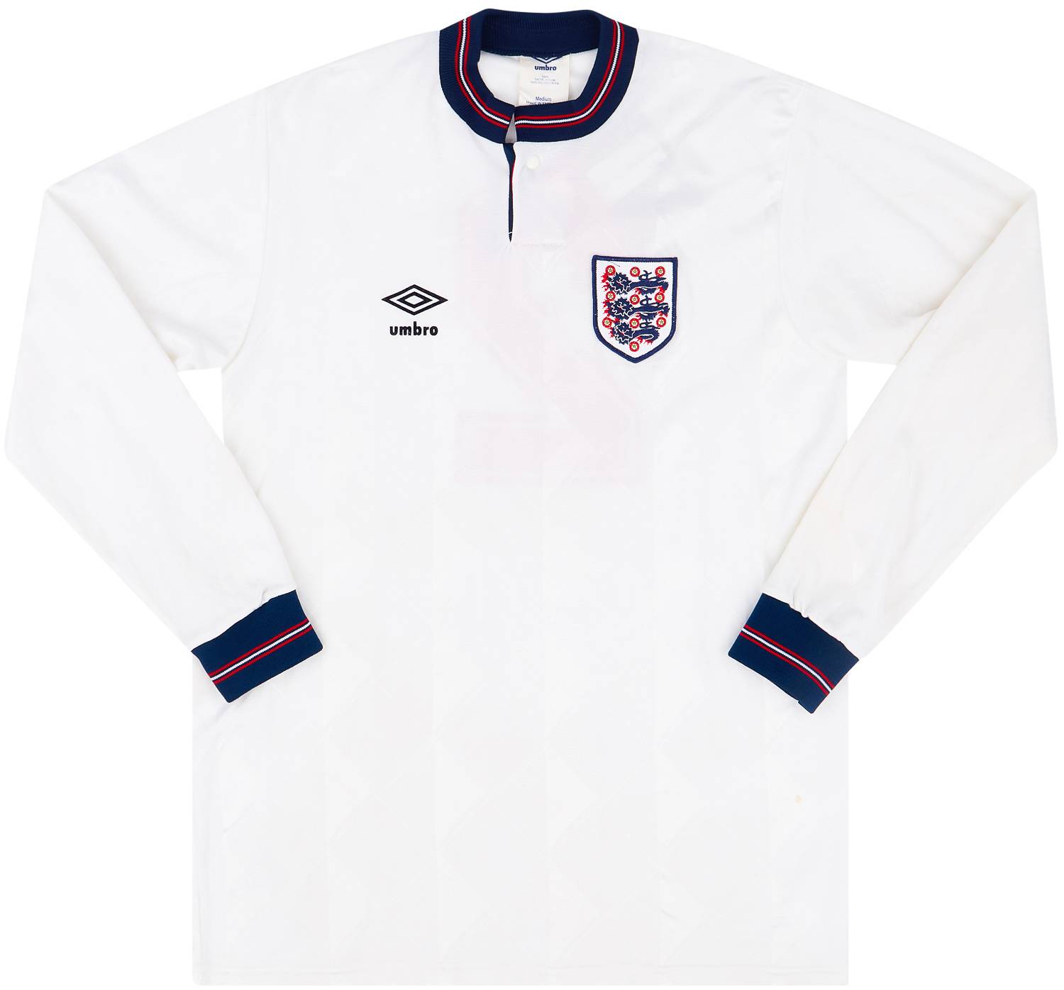 1988-90 England Match Issue Home L/S Shirt #2