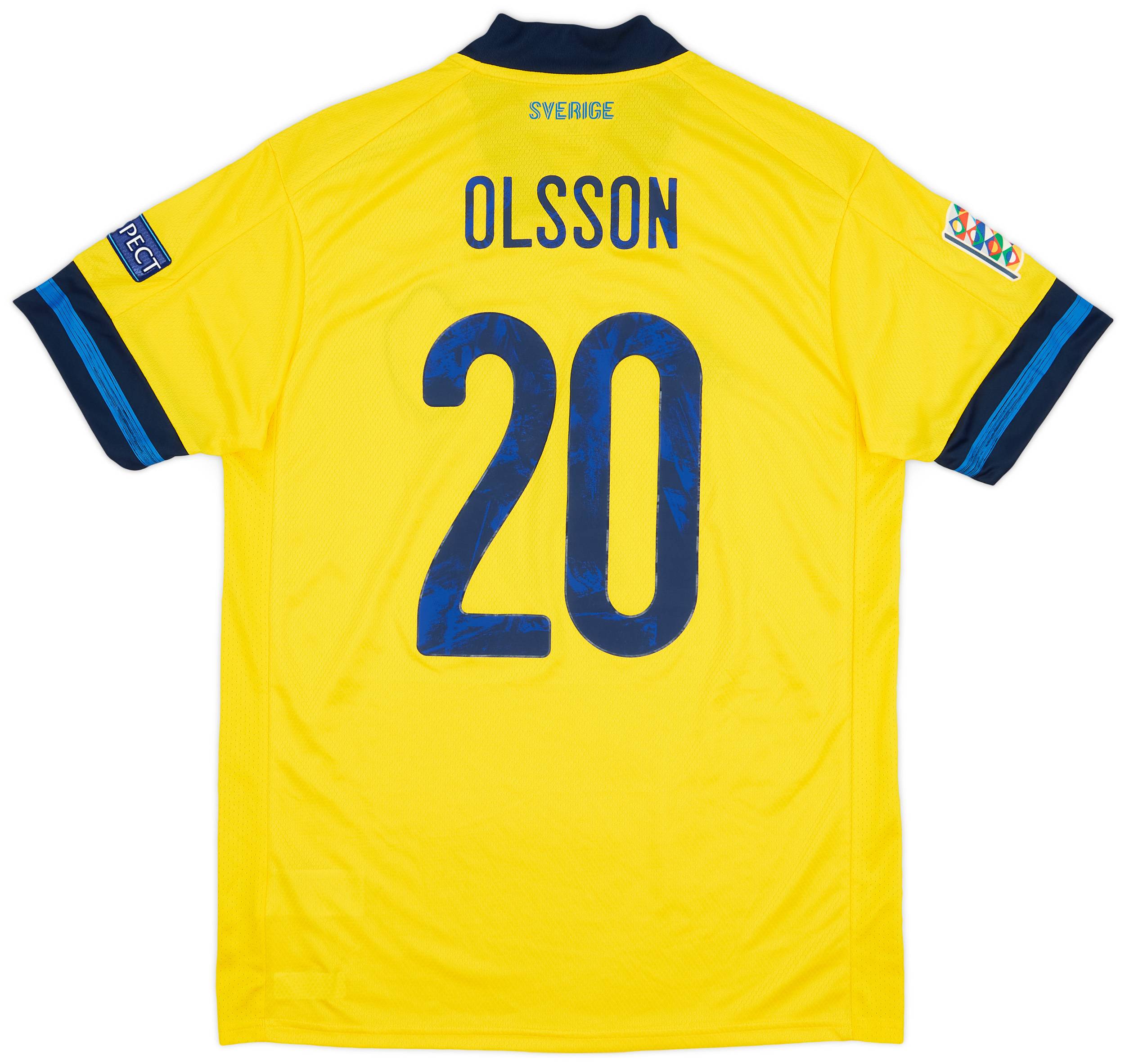 2020 Sweden Match Issue Nations League Home Shirt Olsson #20