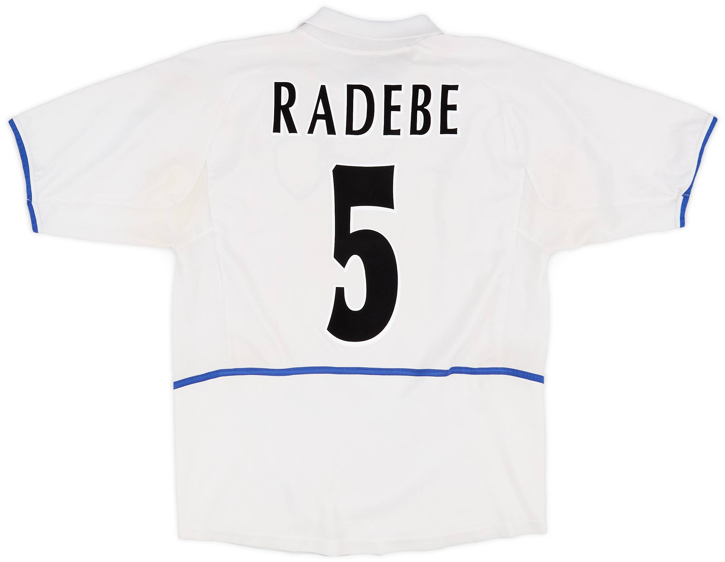 2002-03 Leeds United Home Shirt Radebe #5 - 7/10 - (L)