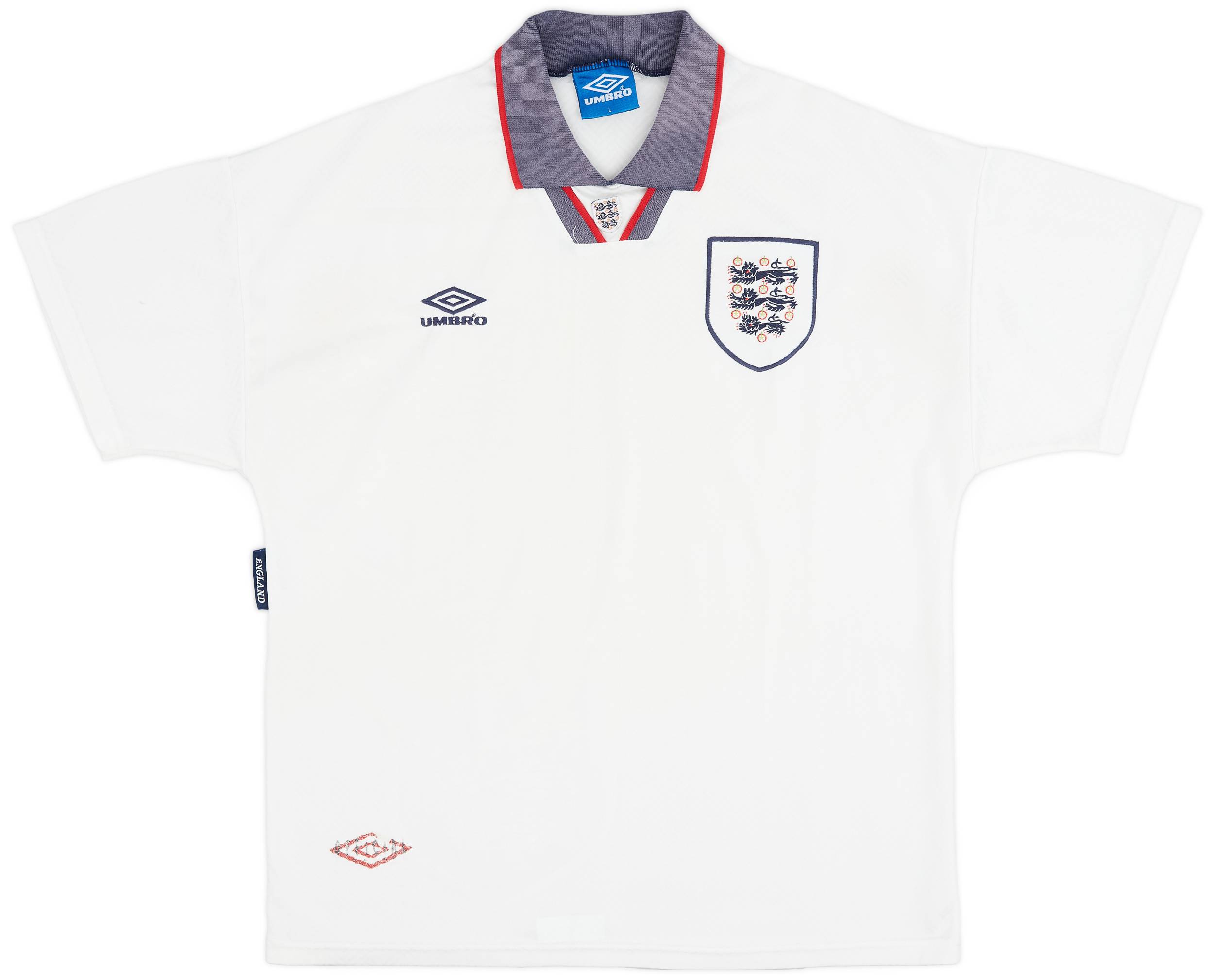 1993-95 England Home Shirt - 7/10 - (L)