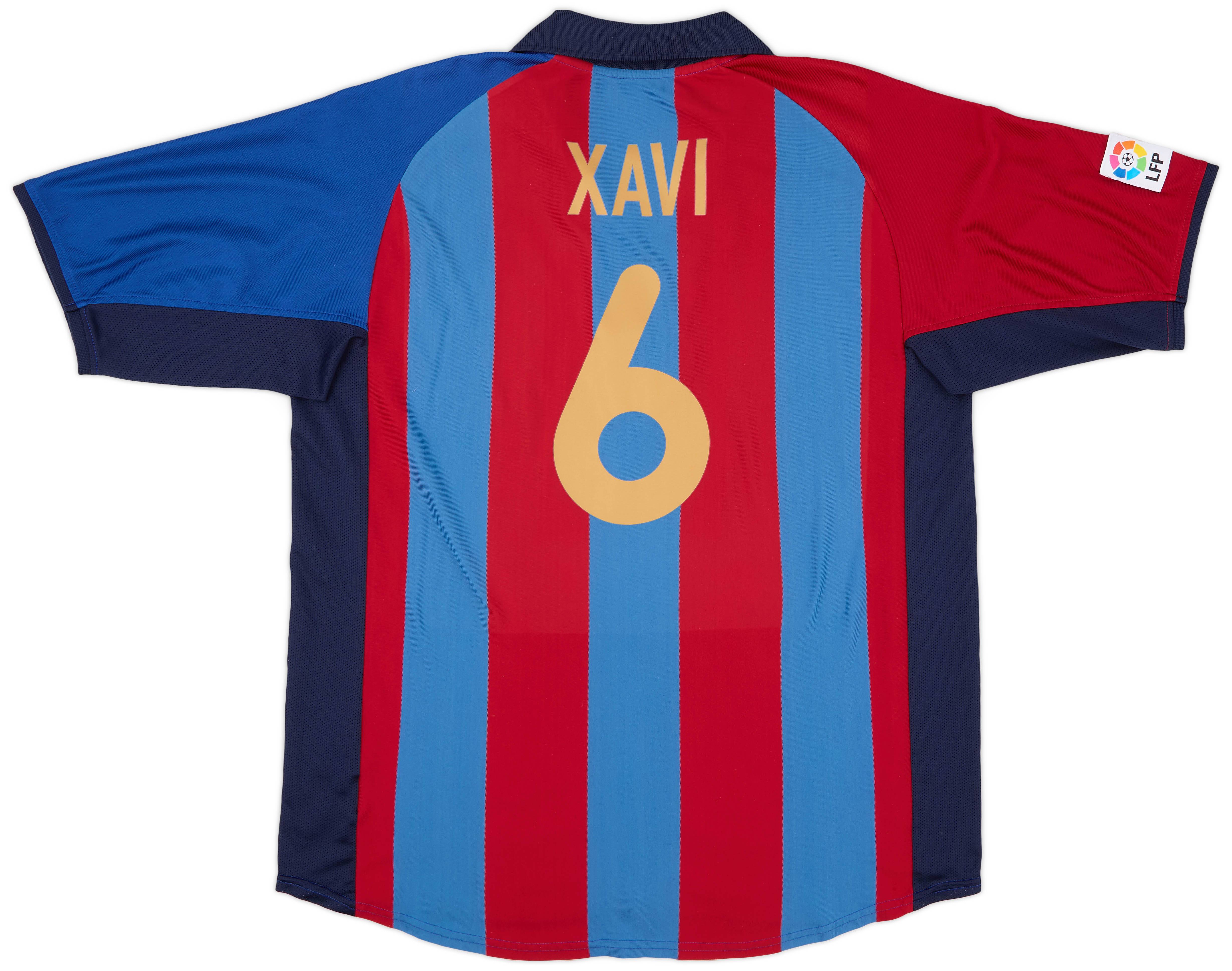 2001-02 Barcelona Home Shirt Xavi #6 - 8/10 - (L)