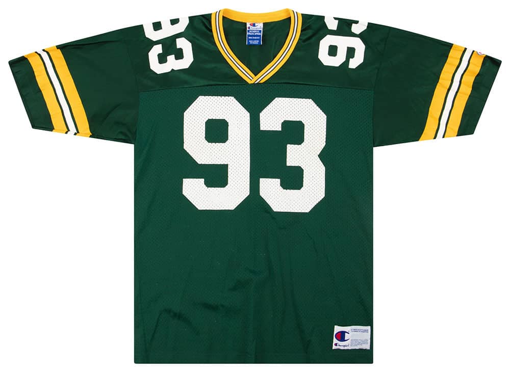 1997-99 Green Bay Packers Brown #93 Champion Jersey (Home) L