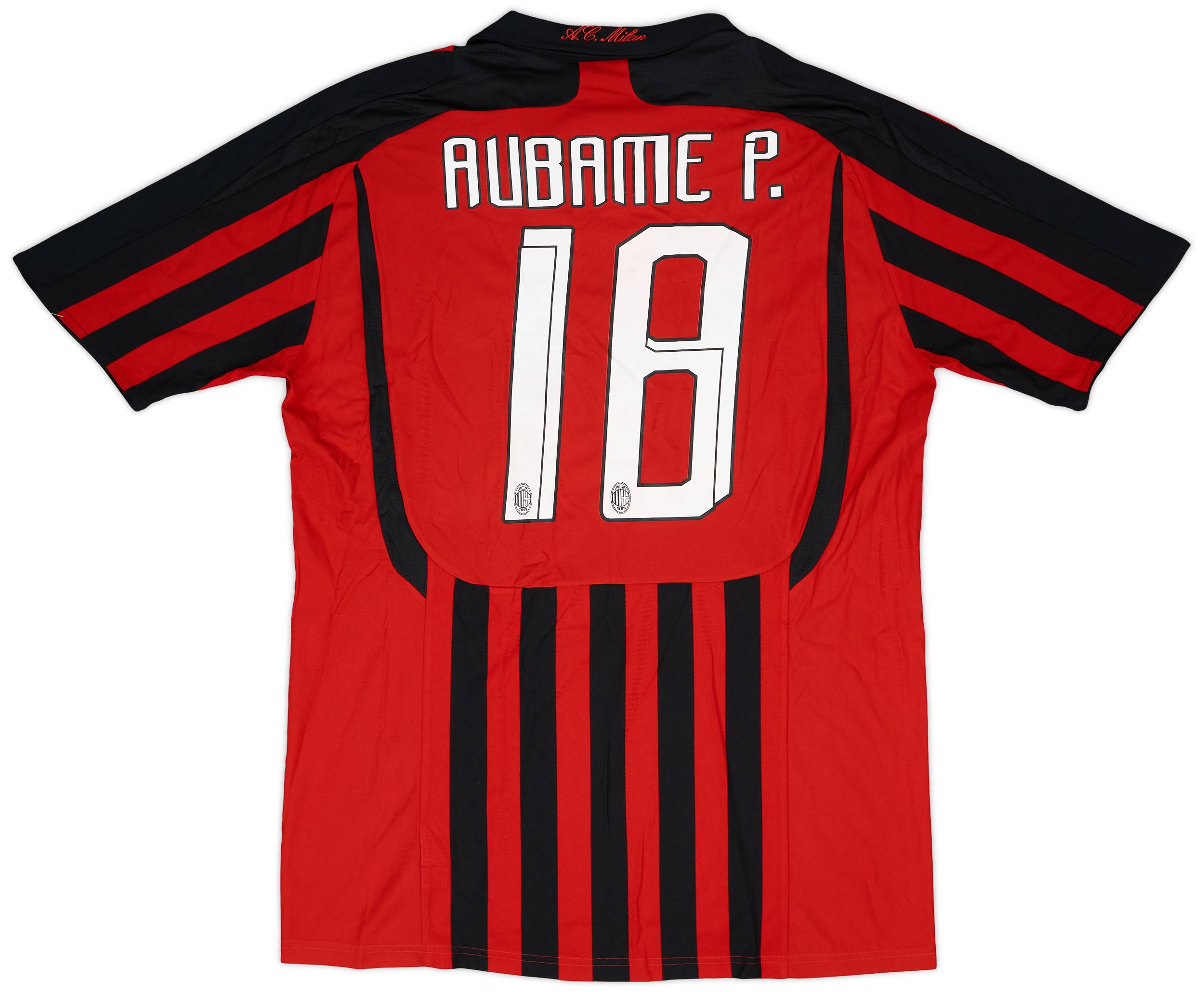 2007-08 AC Milan Player Issue Home Shirt Aubame P. #18