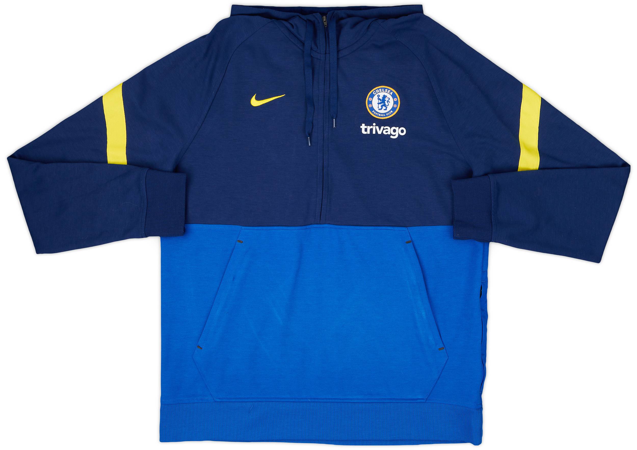 2021-22 Chelsea Nike Zipped Hooded Sweat Top - 8/10 - (L)