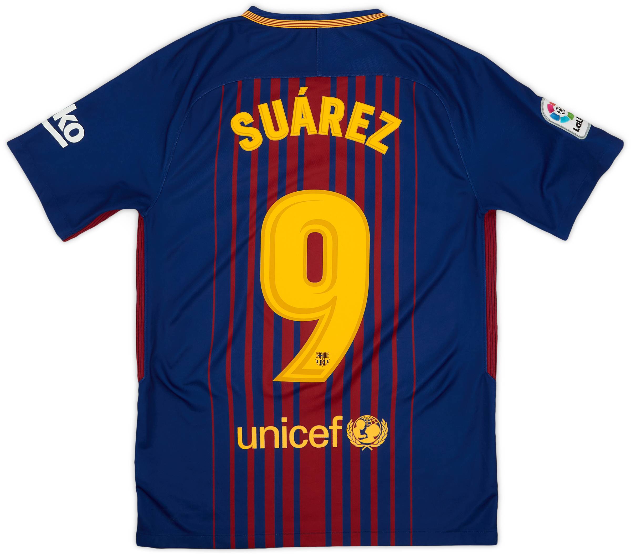 2017-18 Barcelona Home Shirt Suarez #9 - 9/10 - (S)