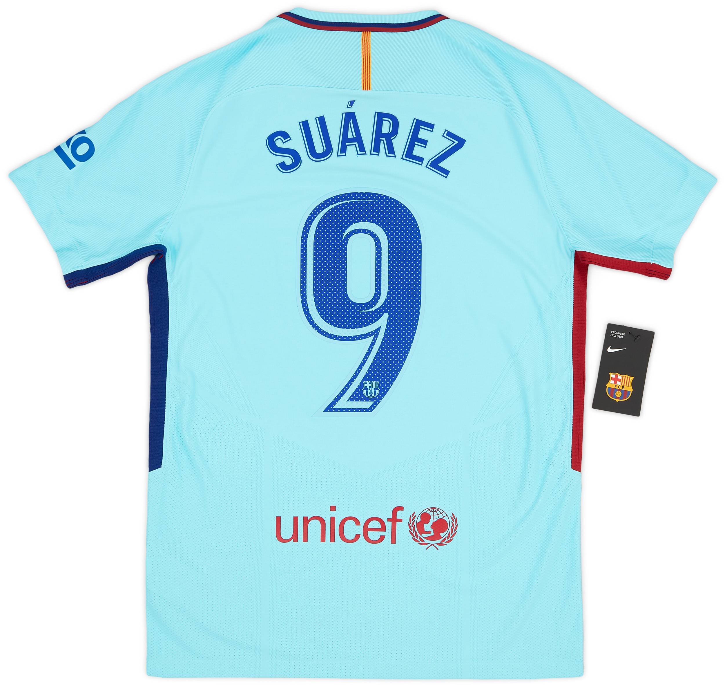 2017-18 Barcelona Authentic Away Shirt Suárez #9