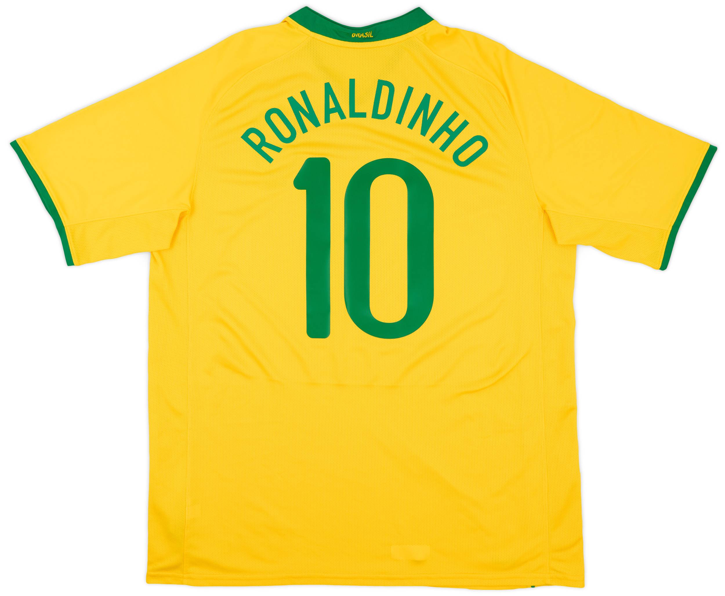 2008-10 Brazil Home Shirt Ronaldinho #10 - 8/10 - (XL)