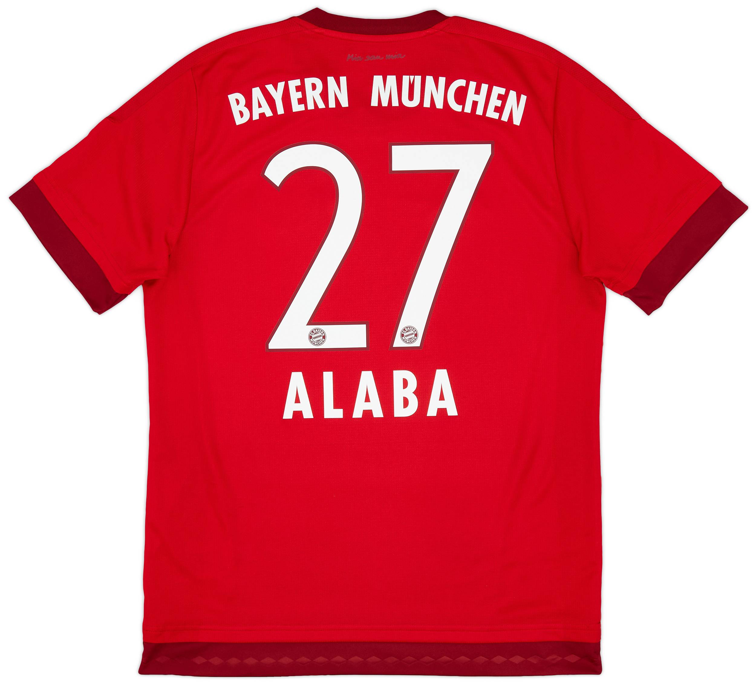2015-16 Bayern Munich Home Shirt Alaba #27 - 9/10 - (M)