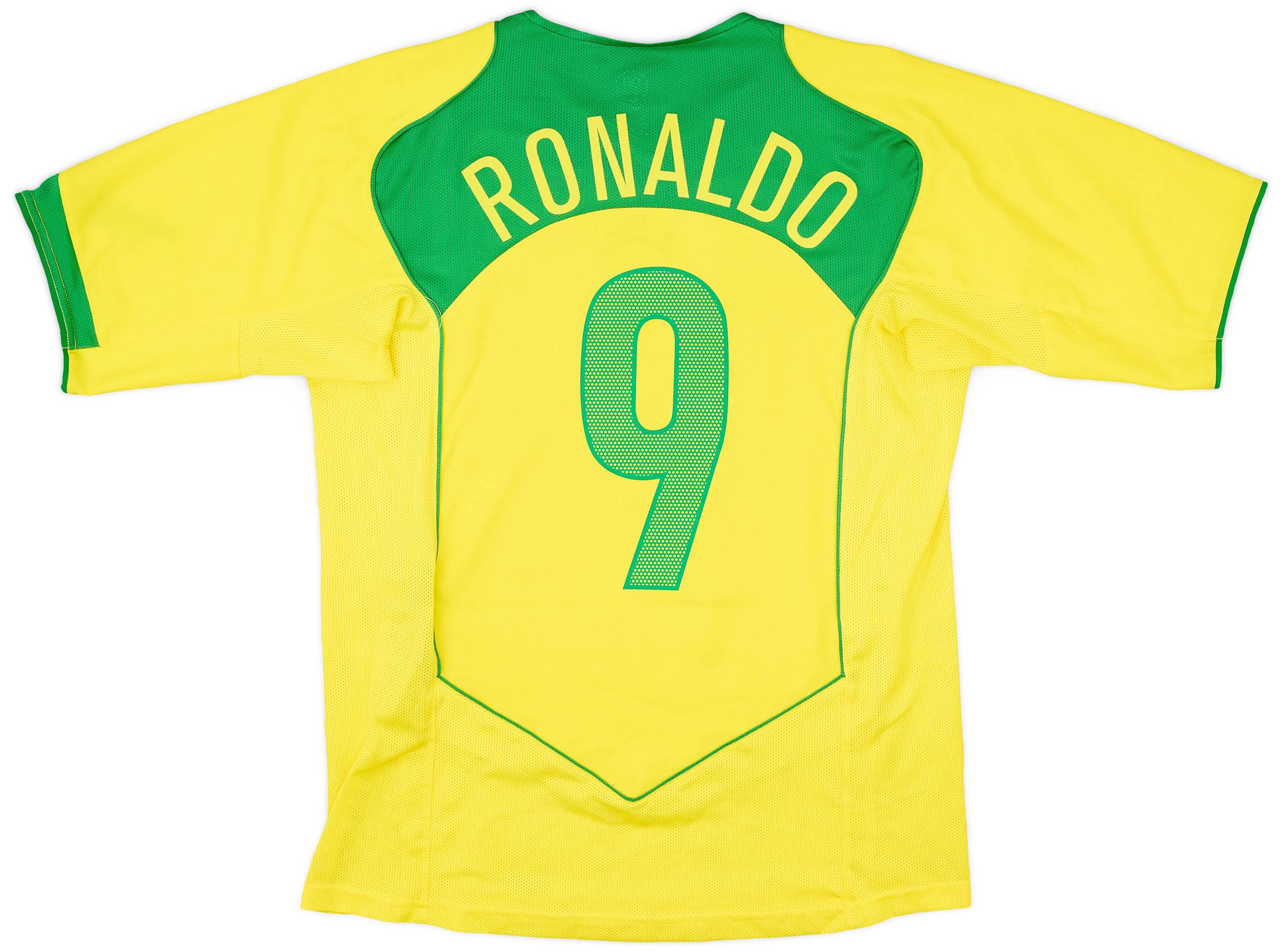 2004-06 Brazil Home Shirt Ronaldo #9 - 7/10 - (M)
