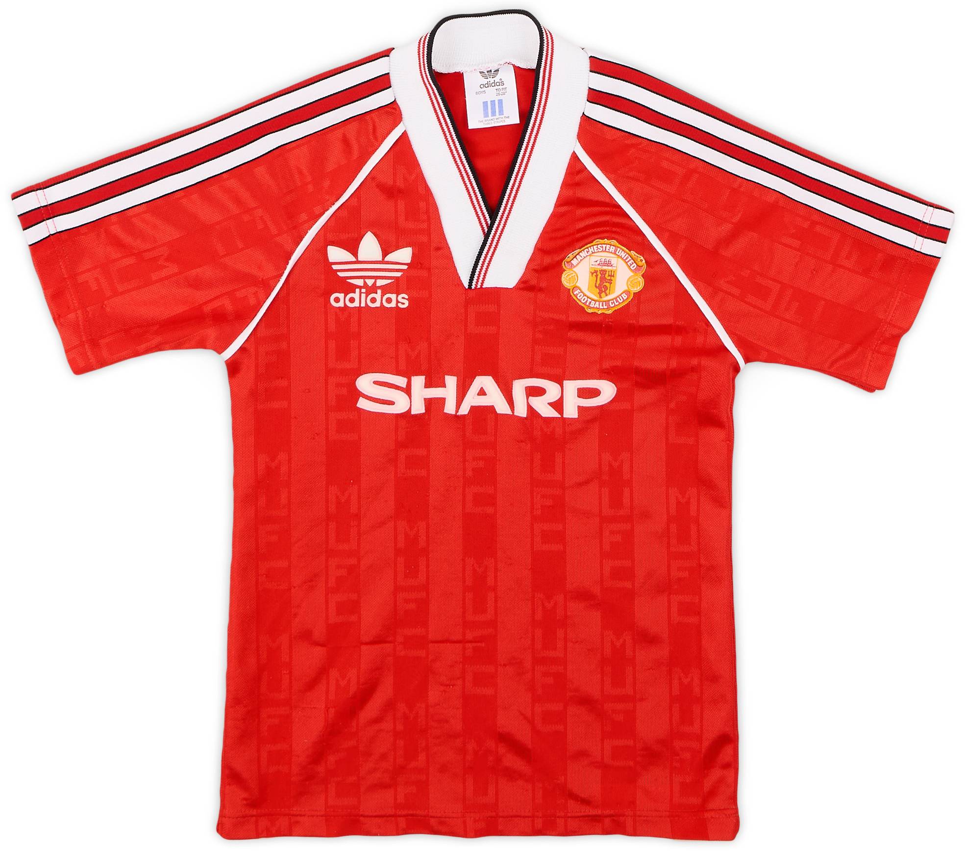 1988-90 Manchester United Home Shirt - 8/10 - (S.Boys)