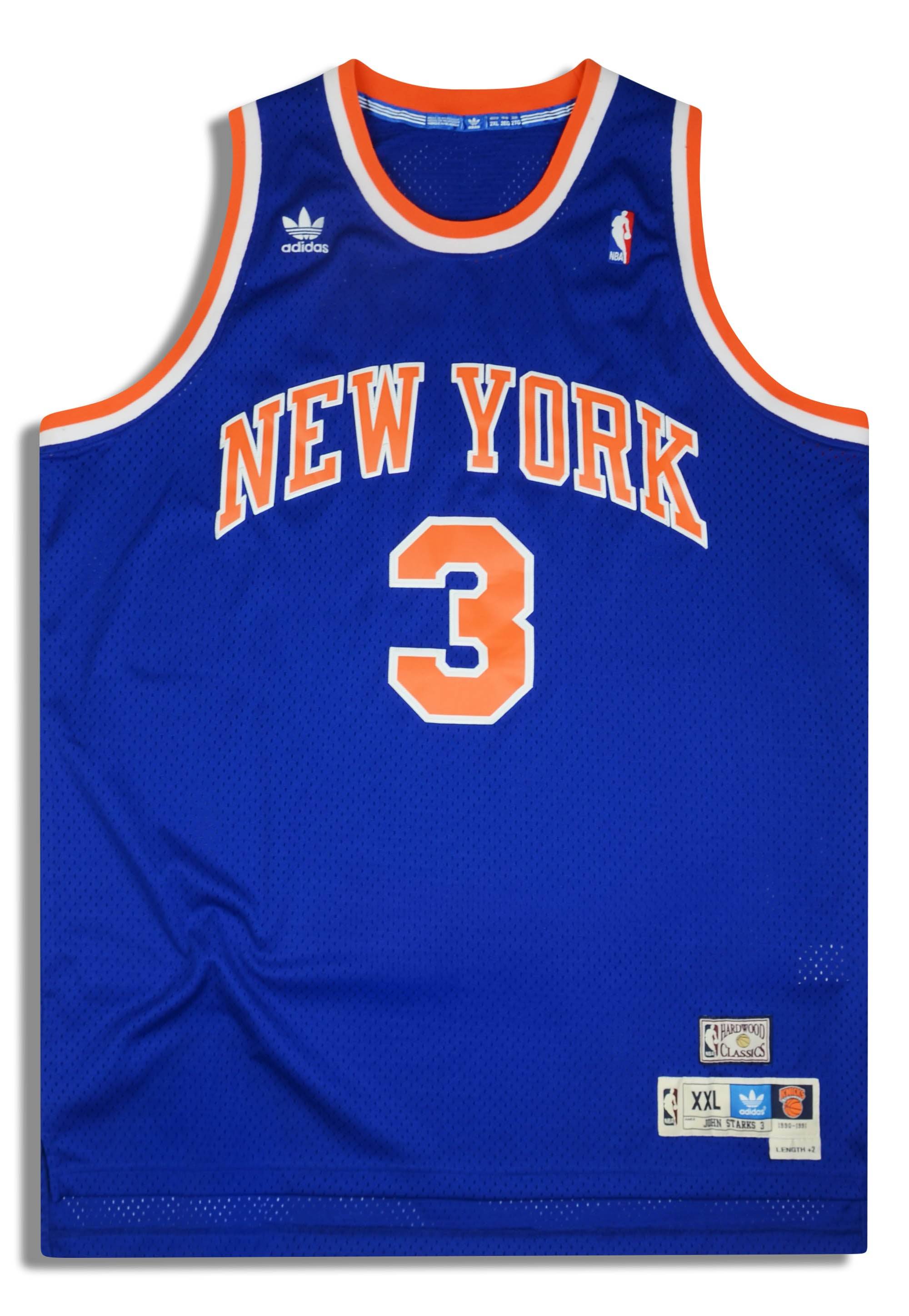 1990-91 New York Knicks Starks #3 adidas Hardwood Classics Jersey (Away ...