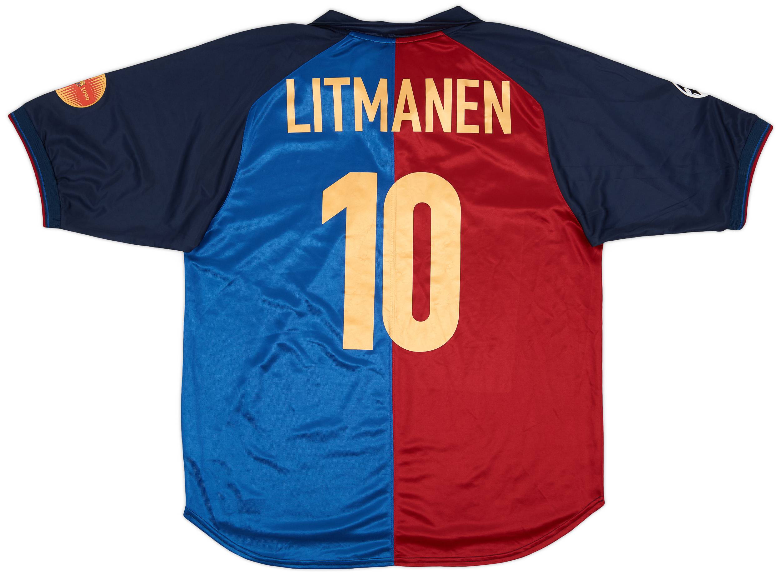 1999-00 Barcelona Match Issue Champions League Home Shirt Litmanen #10