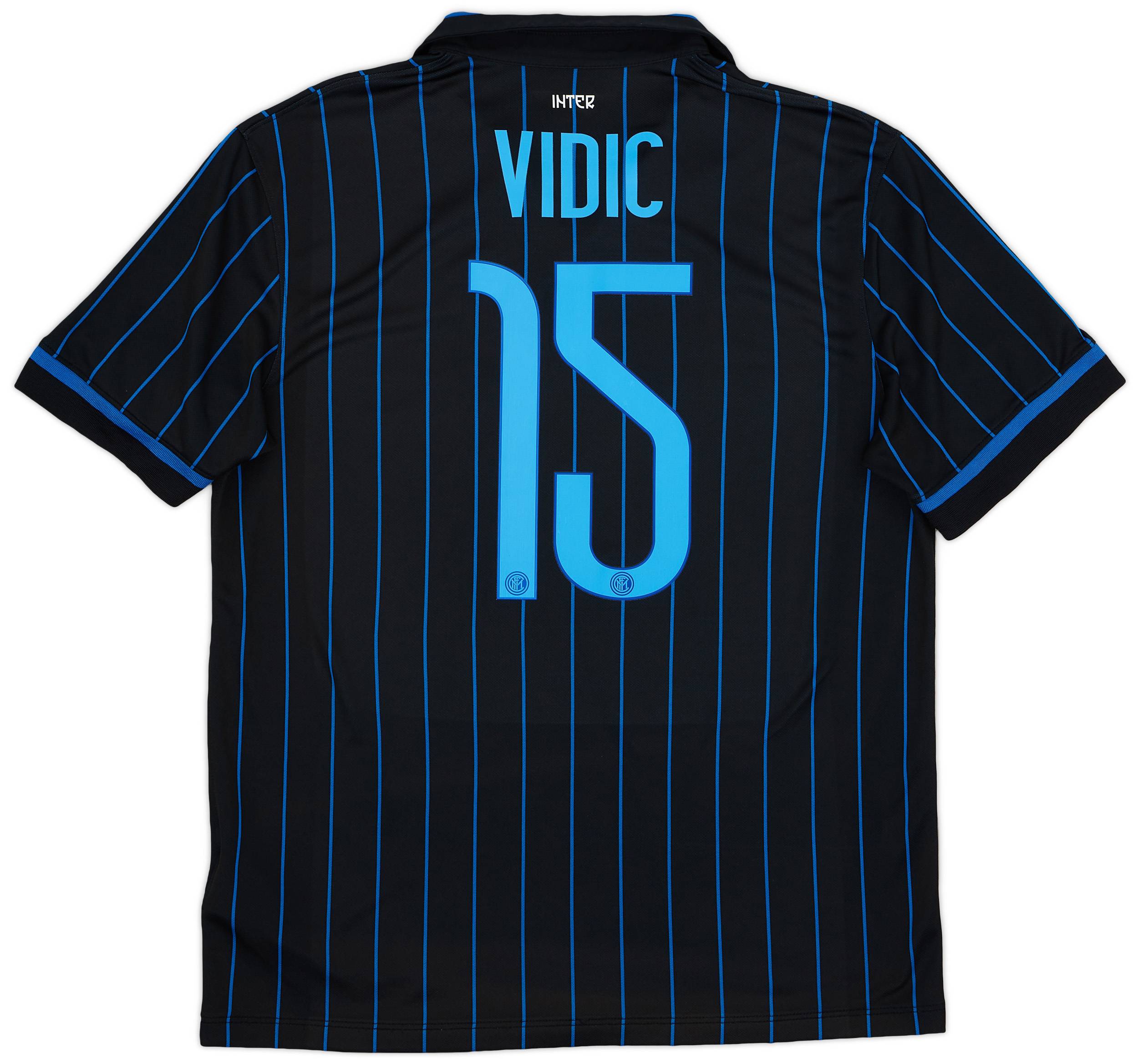 2014-15 Inter Milan Home Shirt Vidic #15 - 9/10 - (L)