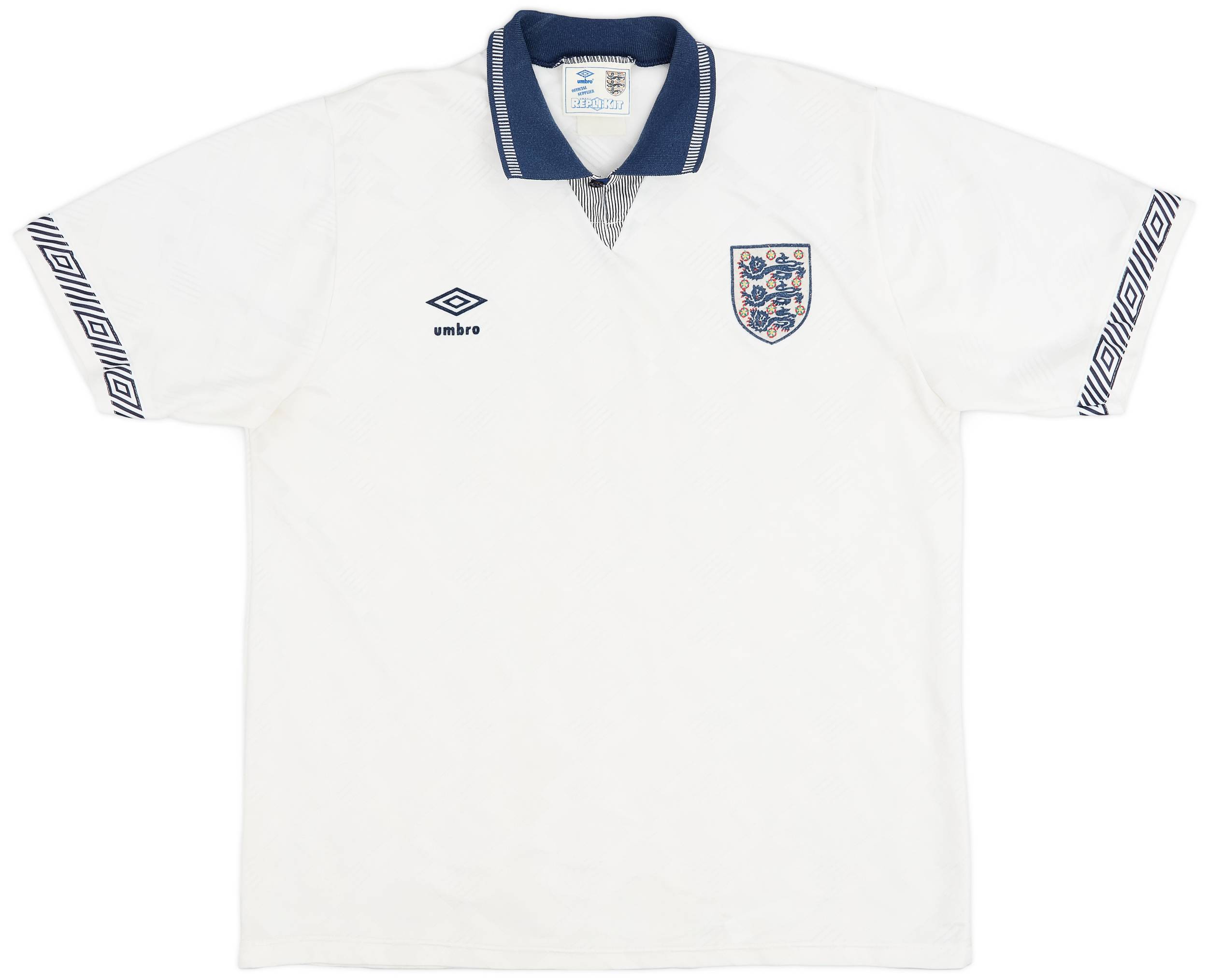 1990-92 England Home Shirt - 8/10 - (XL)
