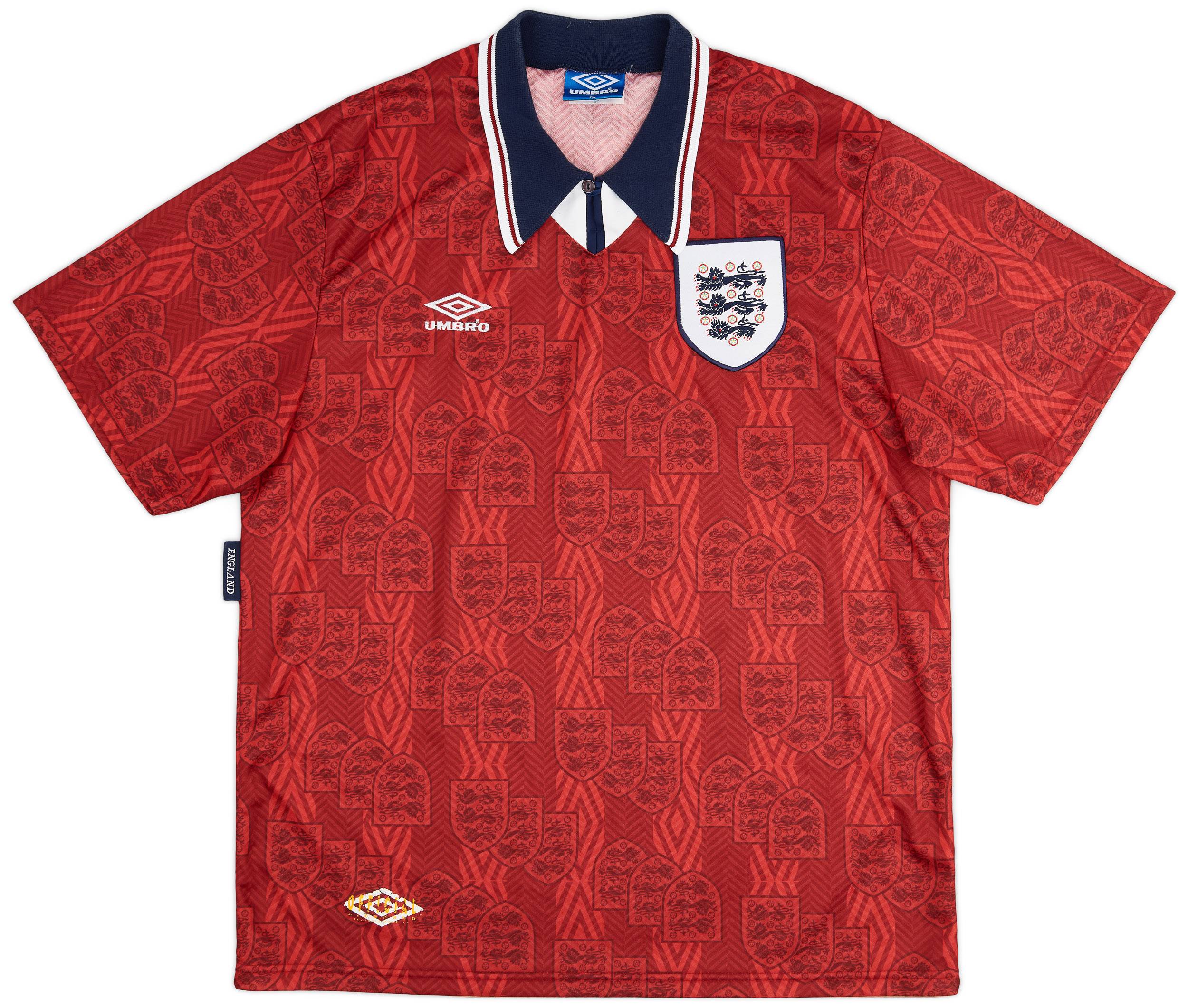 1993-95 England Away Shirt - 8/10 - (XL)