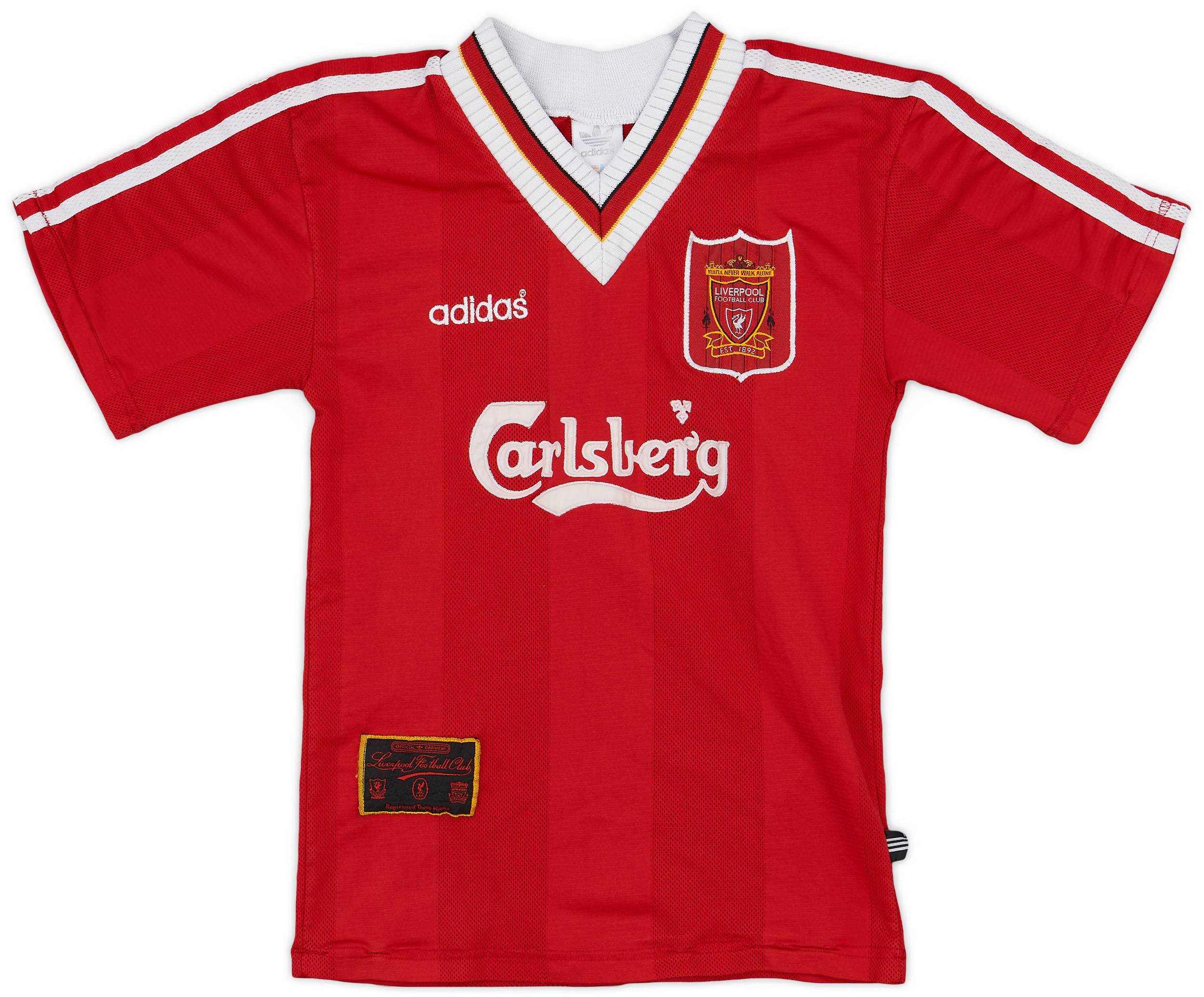 1995-96 Liverpool Home Shirt - 7/10 - (M.Boys)