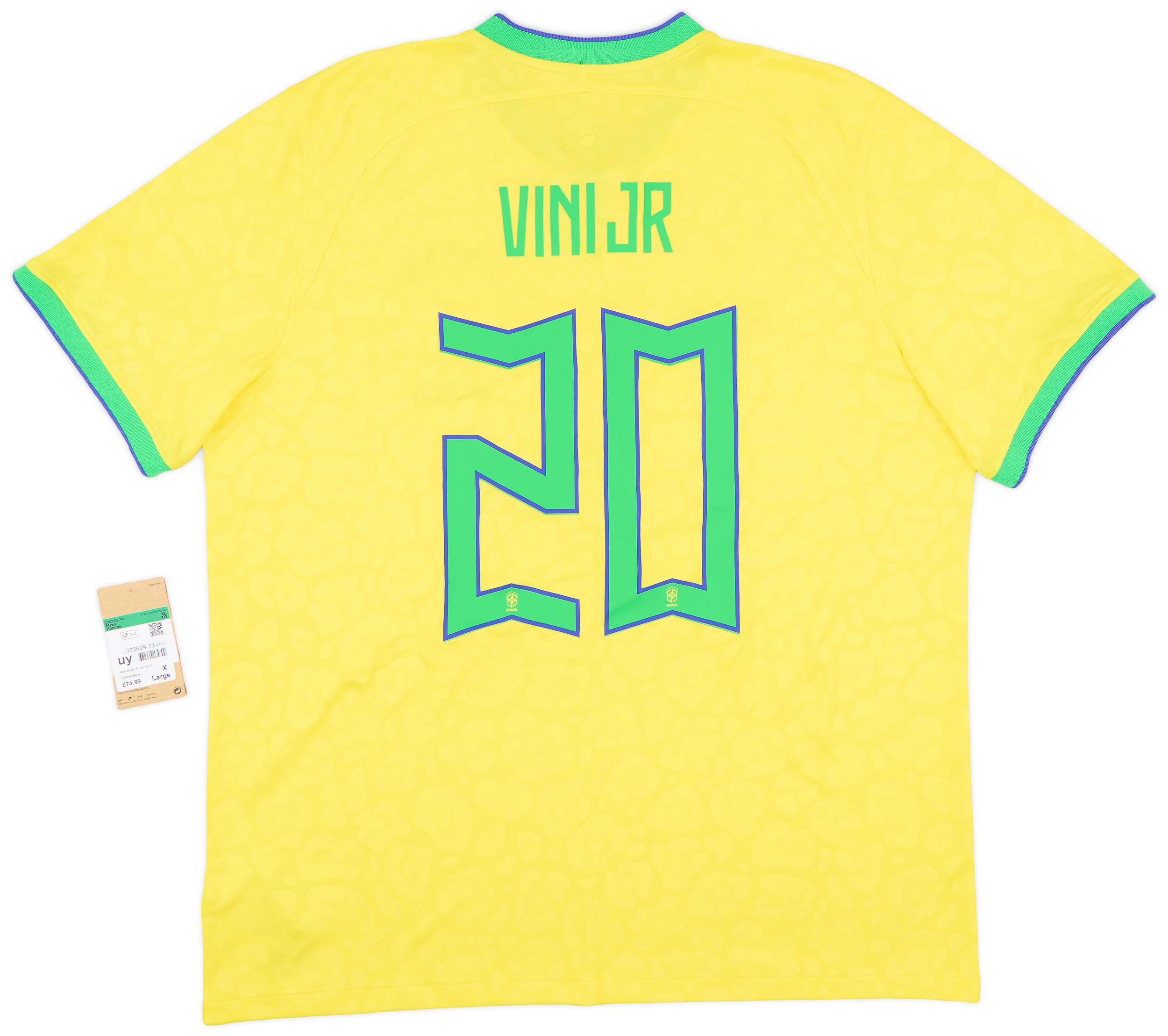 2022-23 Brazil Home Shirt Vini Jr #20 (XL)