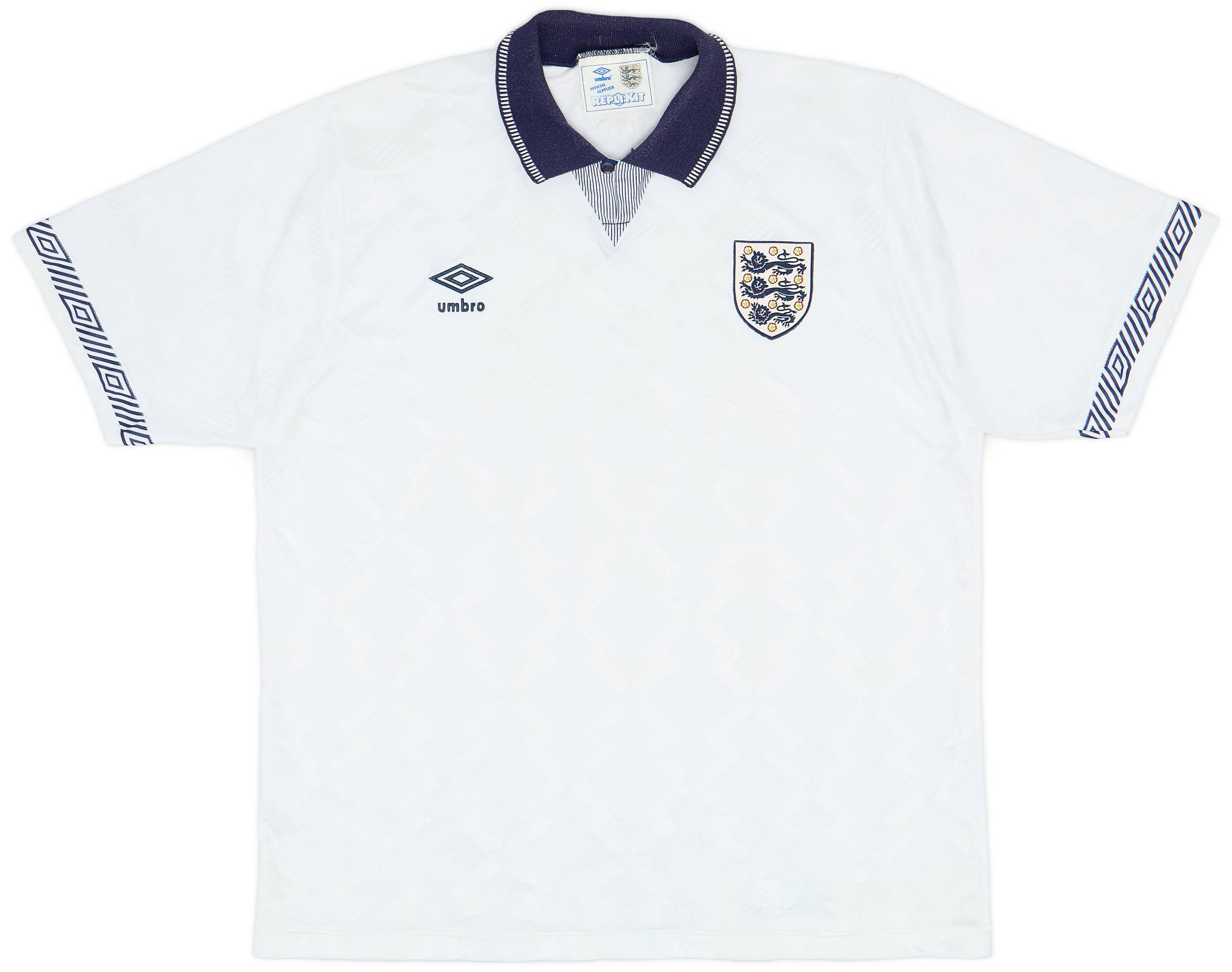 1990-92 England Home Shirt - 8/10 - (XL)