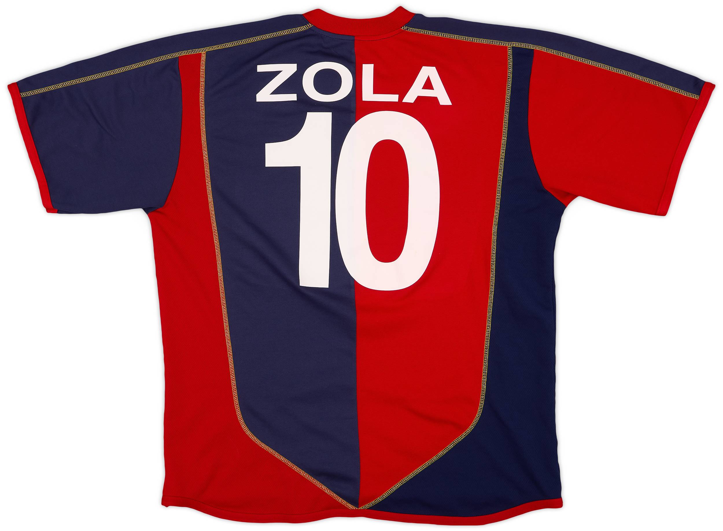 2003-04 Cagliari Home Shirt Zola #10 - 8/10 - (L)