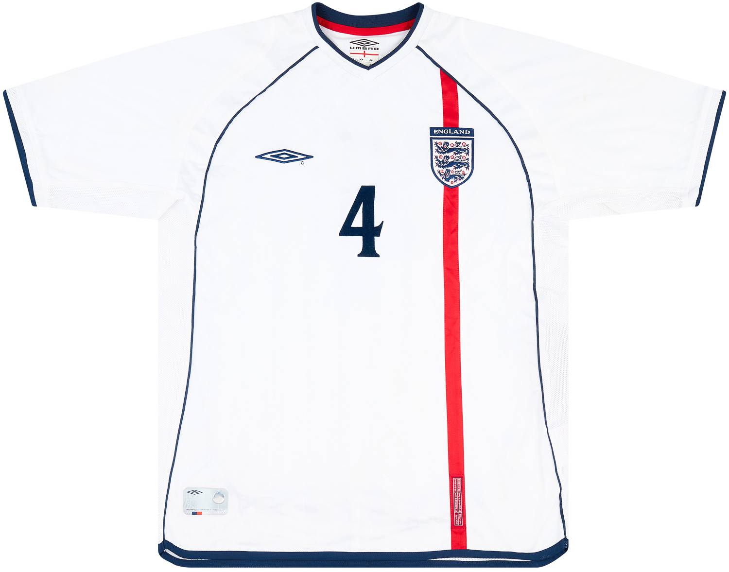 2001-02 England Match Issue Home Shirt #4 (Butt)