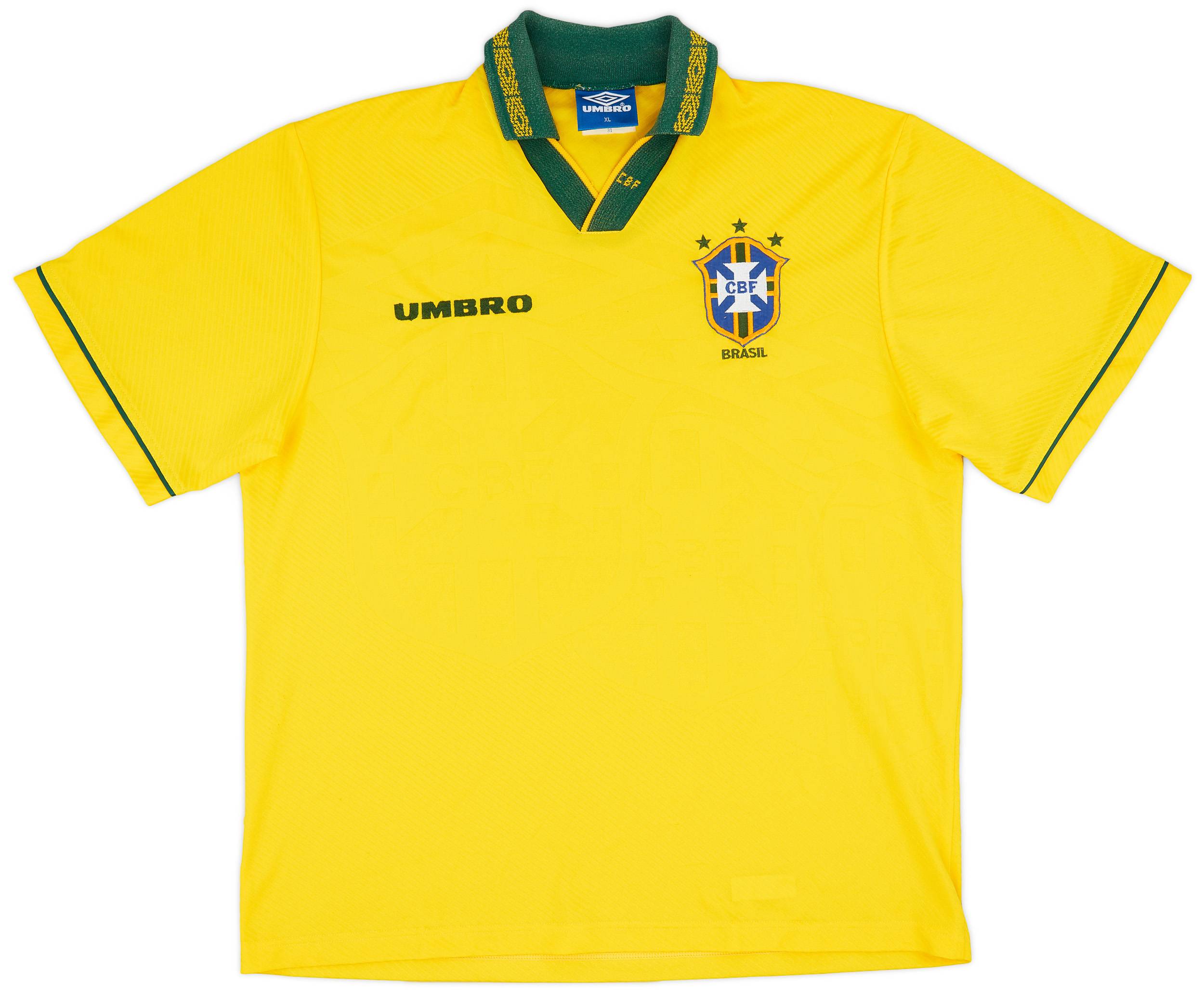 1993-94 Brazil Home Shirt - 7/10 - (XL)