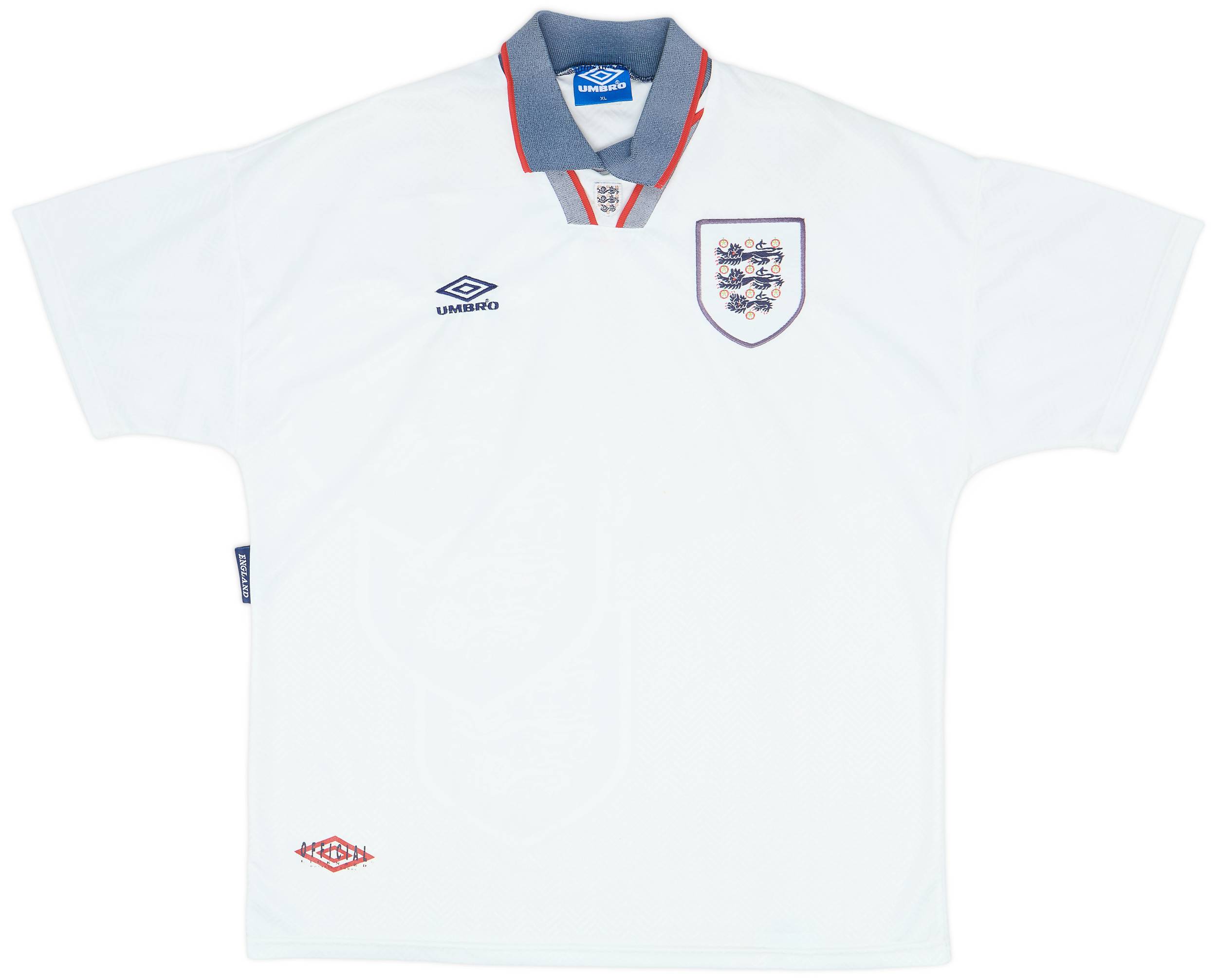 1993-95 England Home Shirt - 5/10 - (XL)