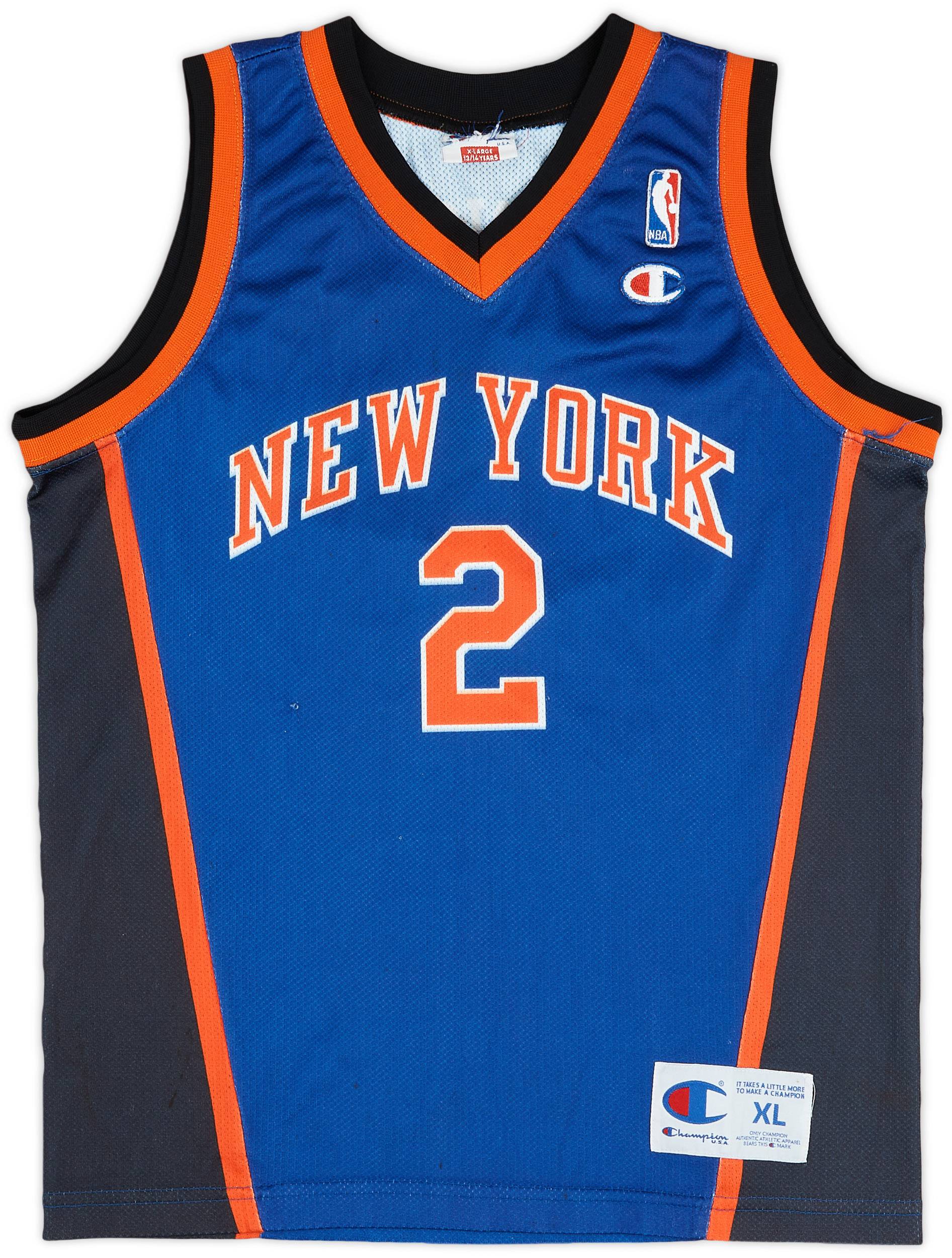 1997-01 New York Knicks Johnson #2 Champion Away Jersey (Good) XL.Kids