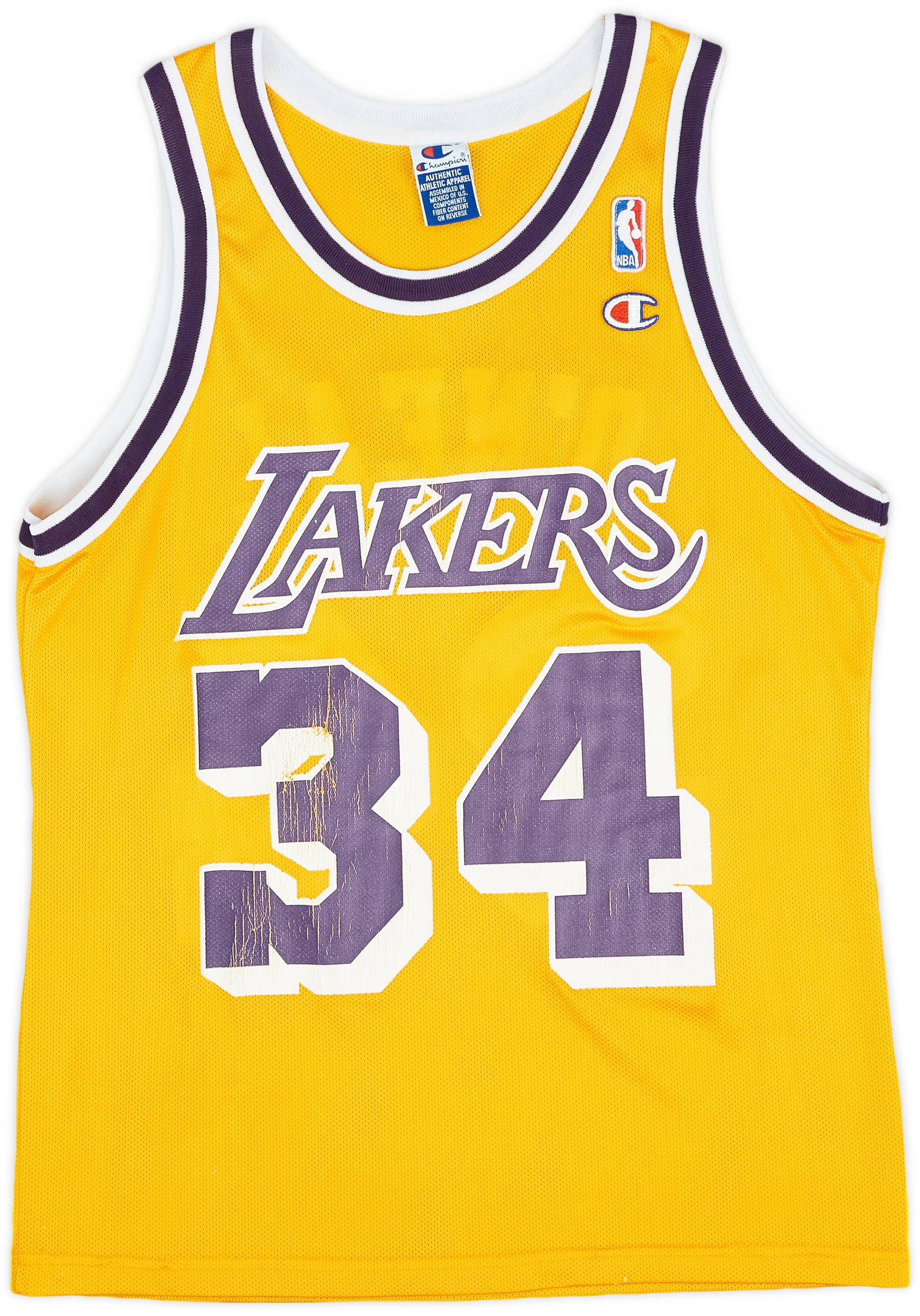 1996-99 LA Lakers O'Neal #34 Champion Home Jersey (Good) M
