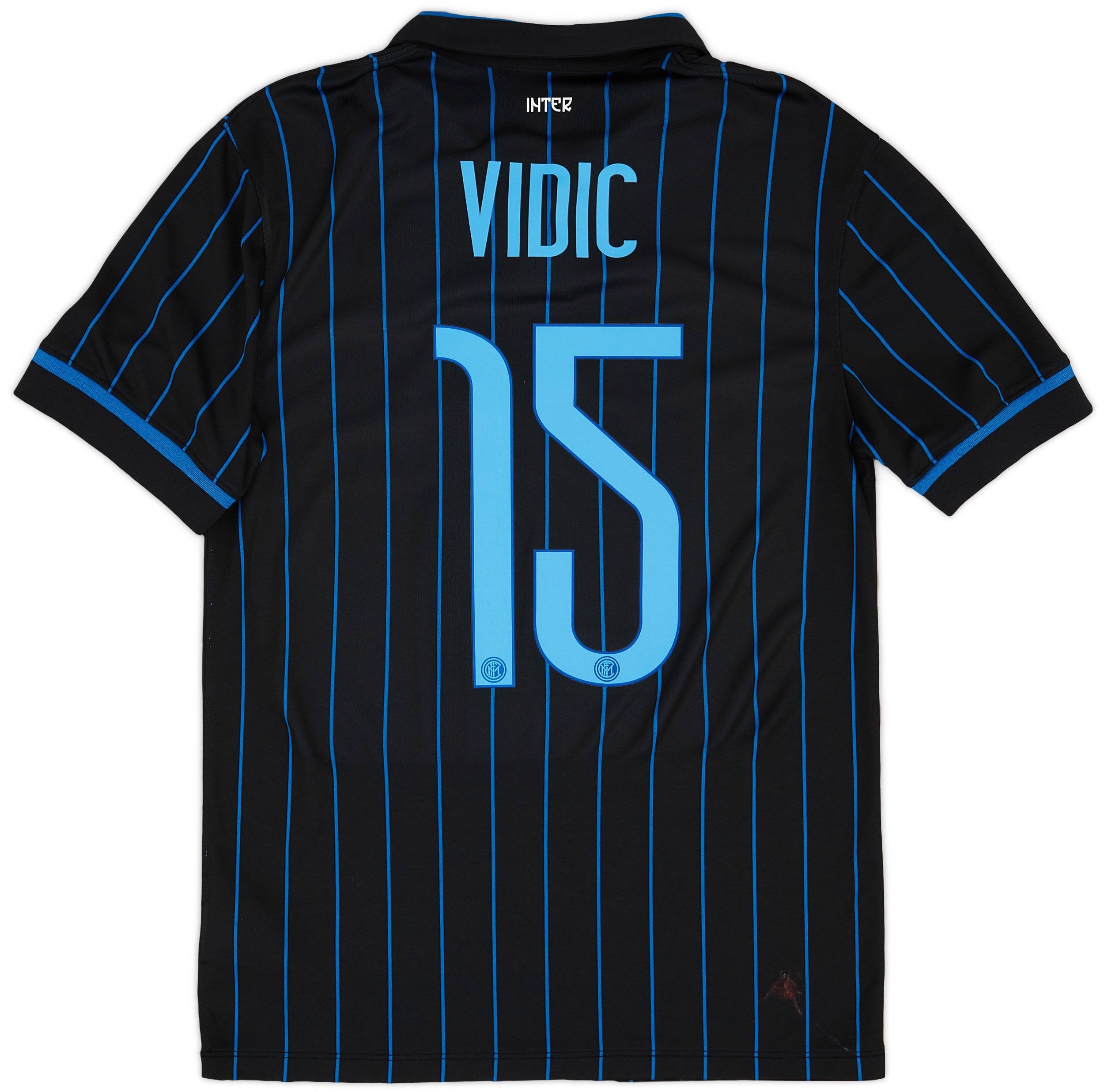2014-15 Inter Milan Home Shirt Vidic #15 - 7/10 - (S)