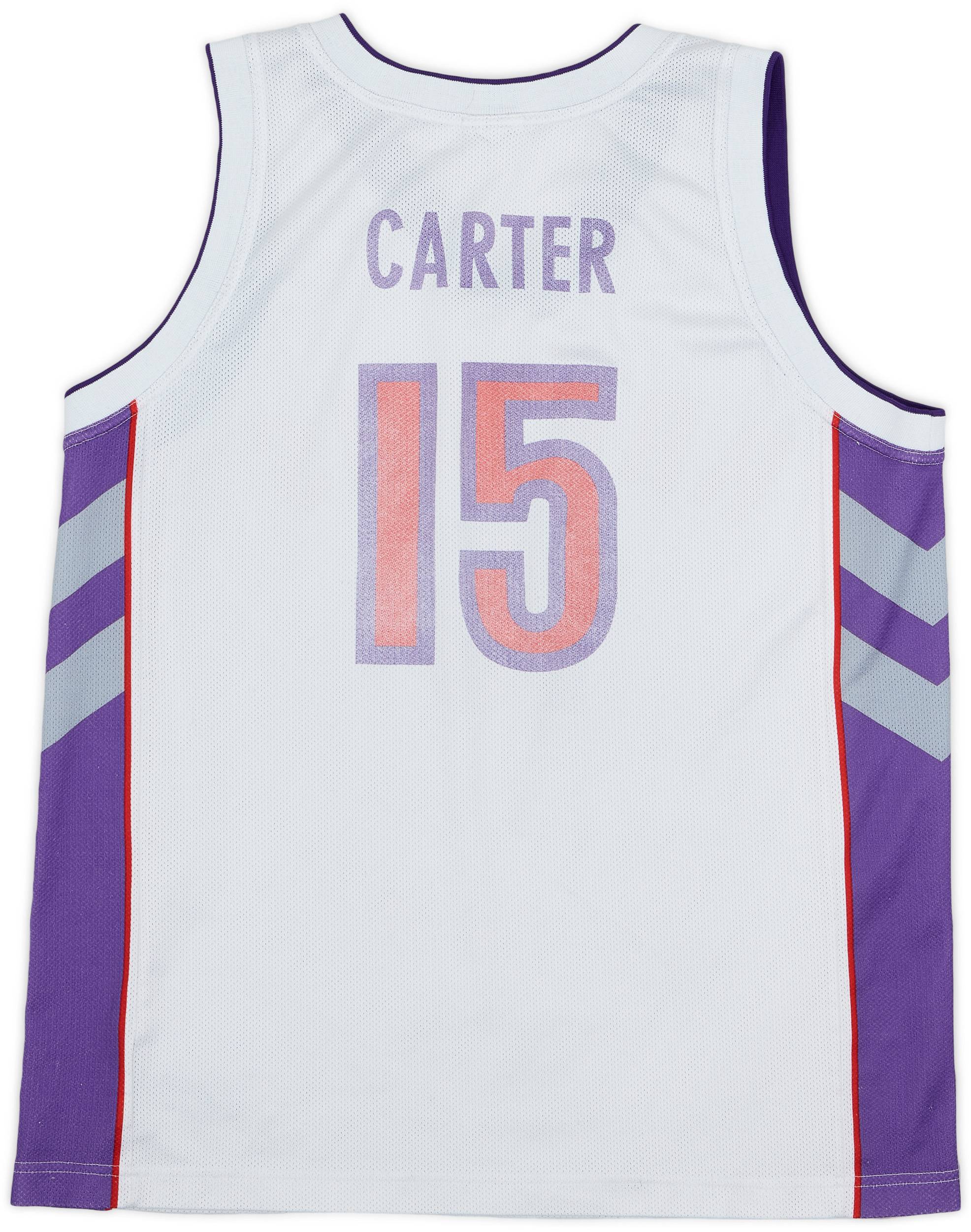 1999-04 Toronto Raptors Carter #15 Champion Home Jersey - 4/10 - (L)