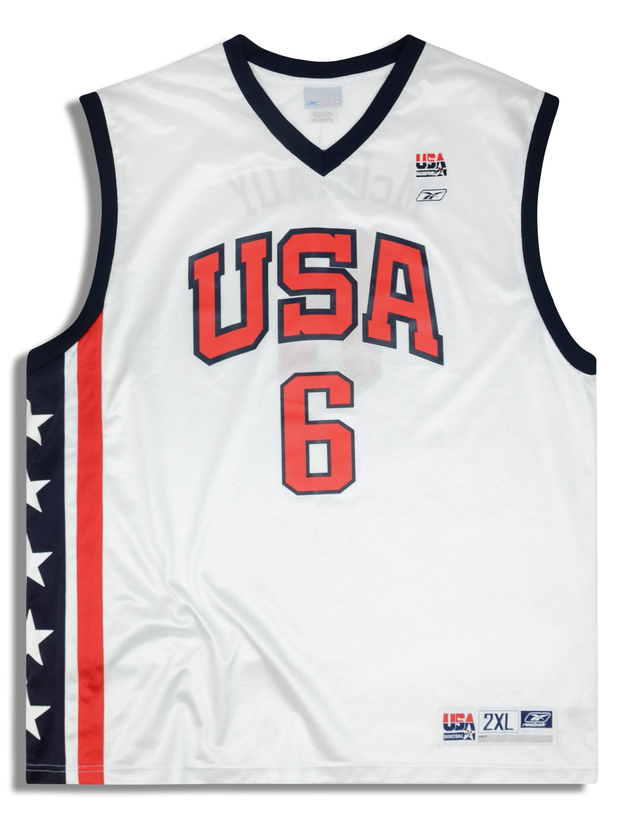 2002 USA McGrady #6 Reebok Jersey (Home) XXL
