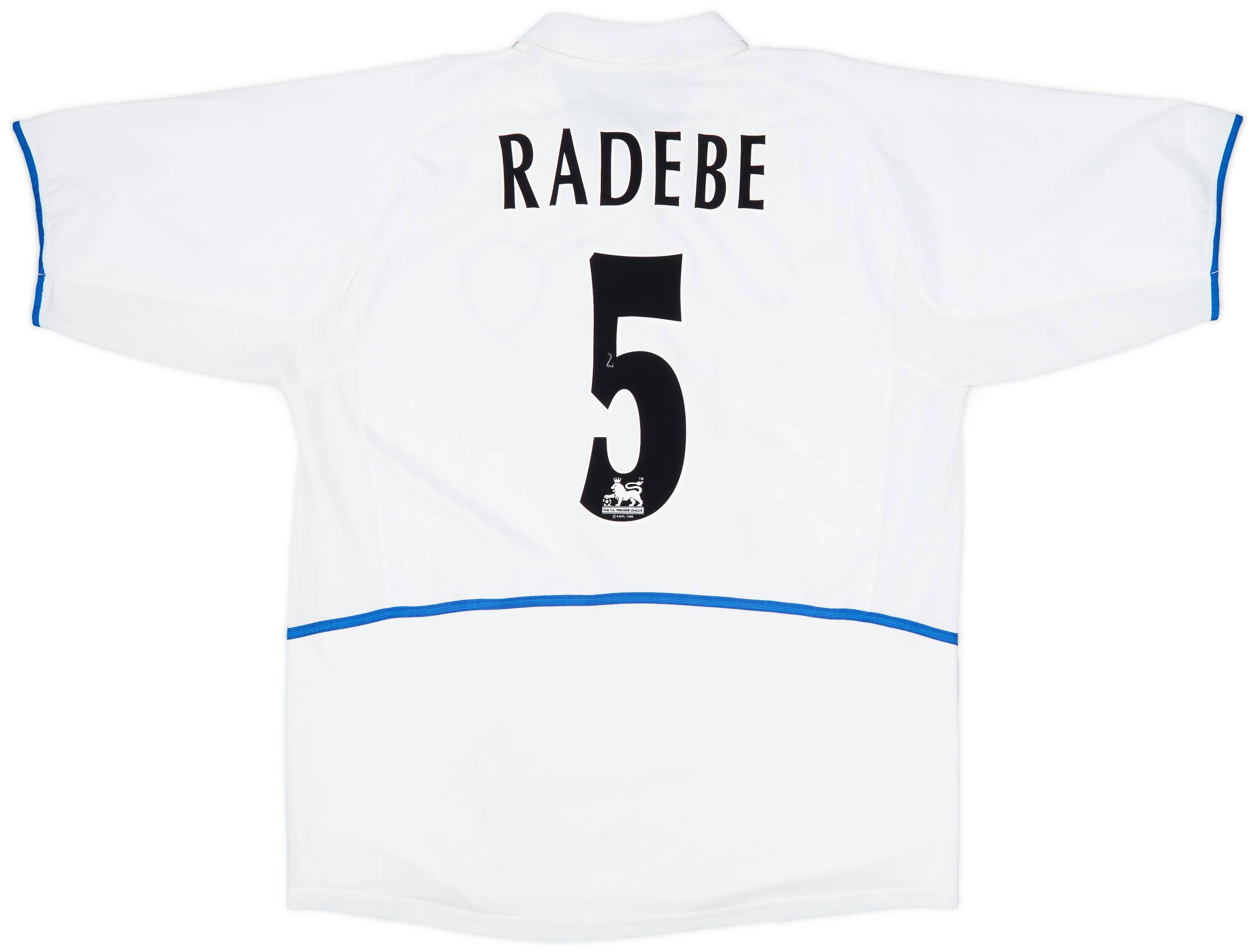2002-03 Leeds United Home Shirt Radebe #5 - 8/10 - (XL)