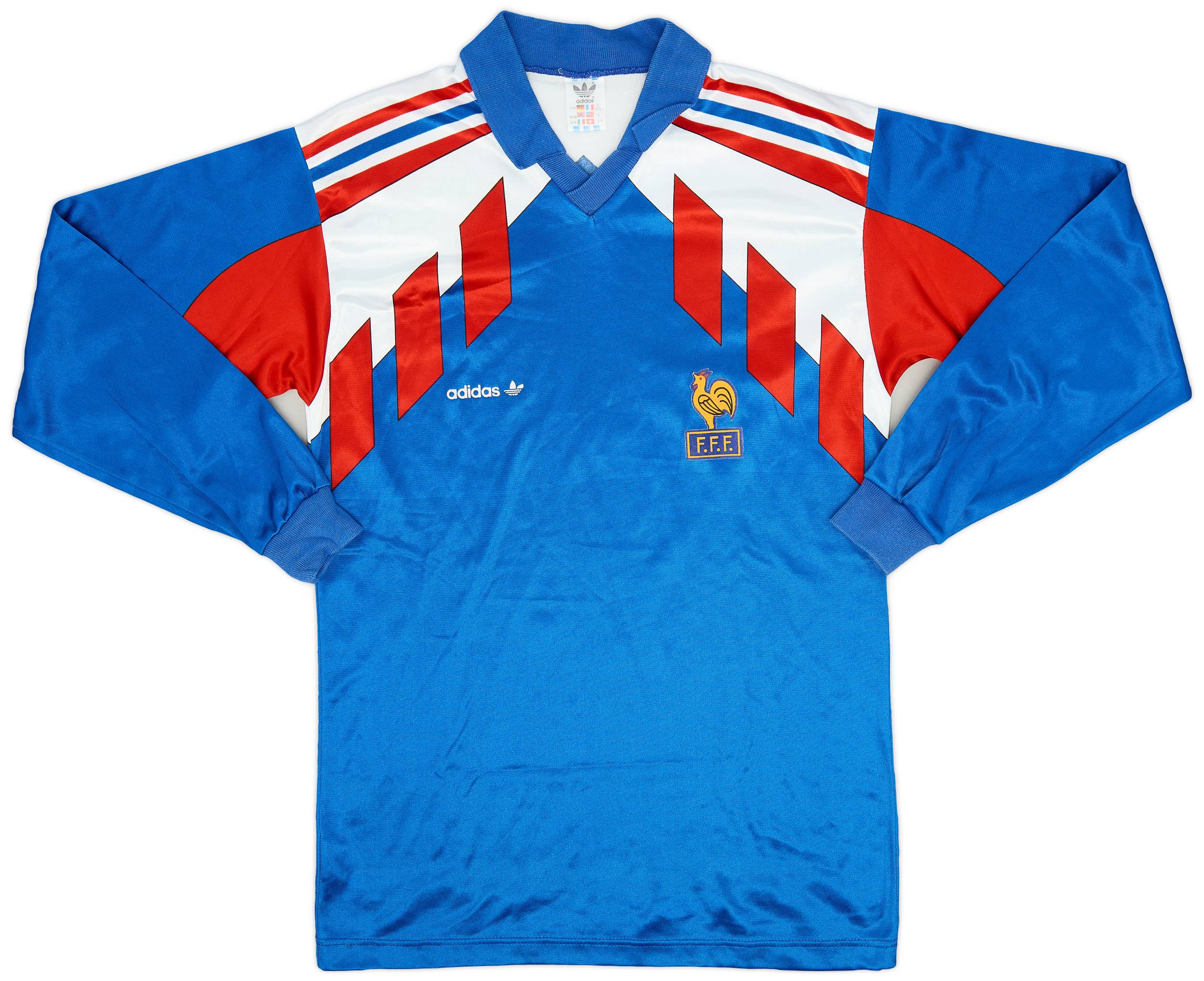 1990-92 France Home L/S Shirt - 7/10 - (S)