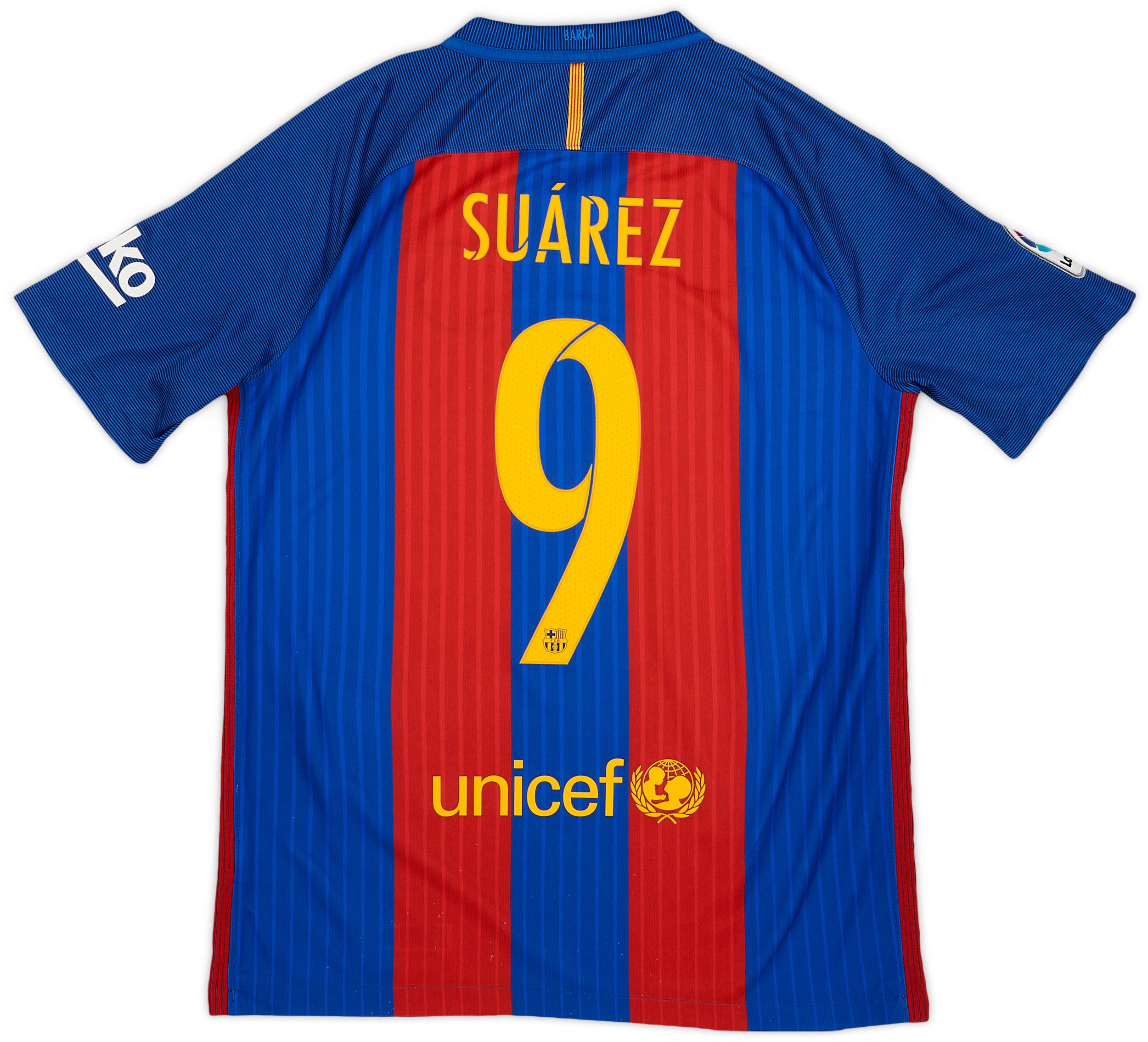 2016-17 Barcelona Home Shirt Suarez #9 - 8/10 - (M)