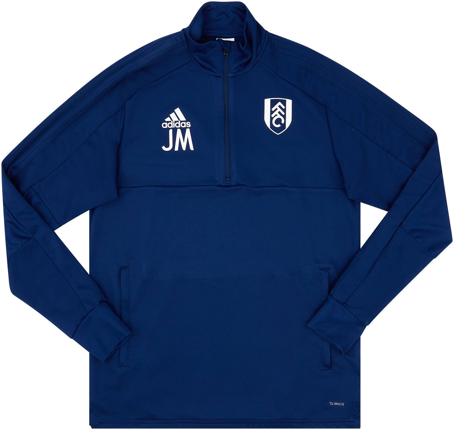 2017-18 Fulham Staff Issue adidas 1/4 Zip Training Top JM - 9/10 - (M)