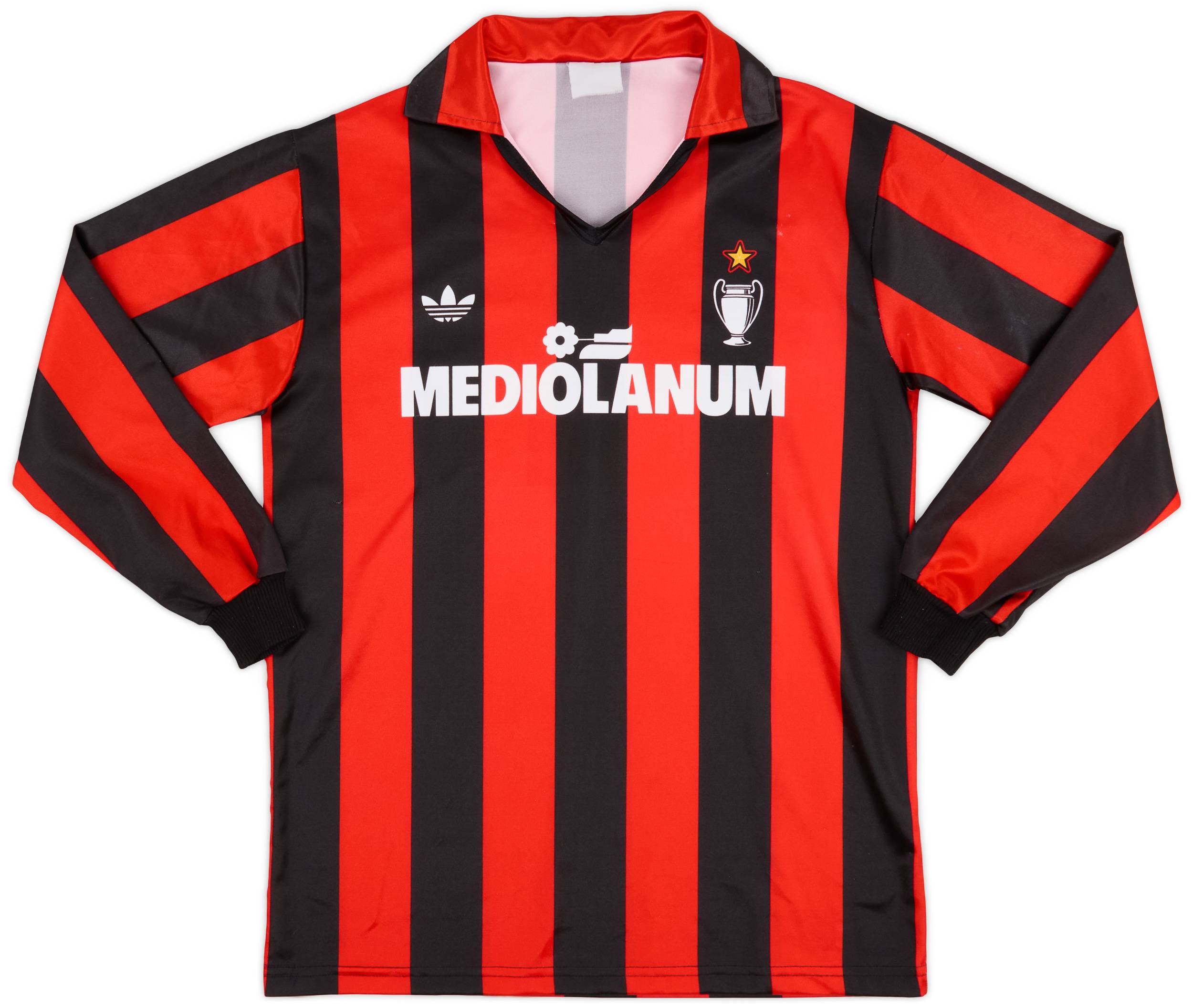 1989-90 AC Milan Basic Home L/S Shirt - 7/10 - (M)
