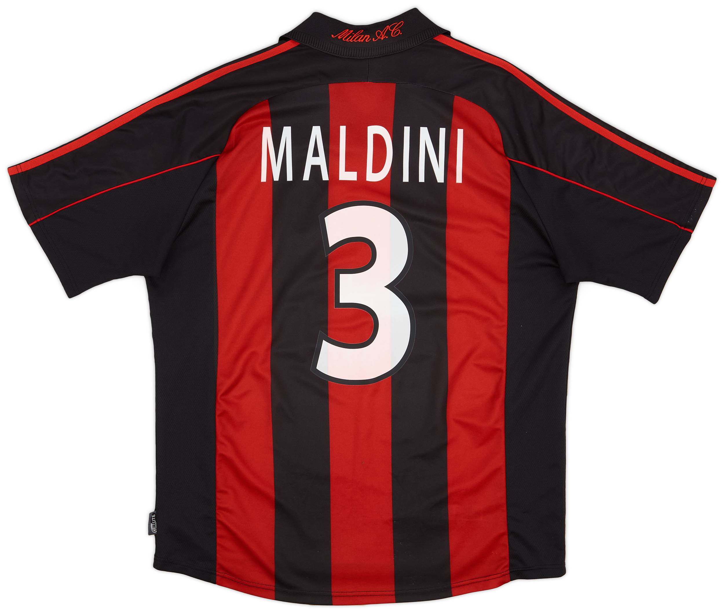 2000-02 AC Milan Home Shirt Maldini #3 - 8/10 - (L)