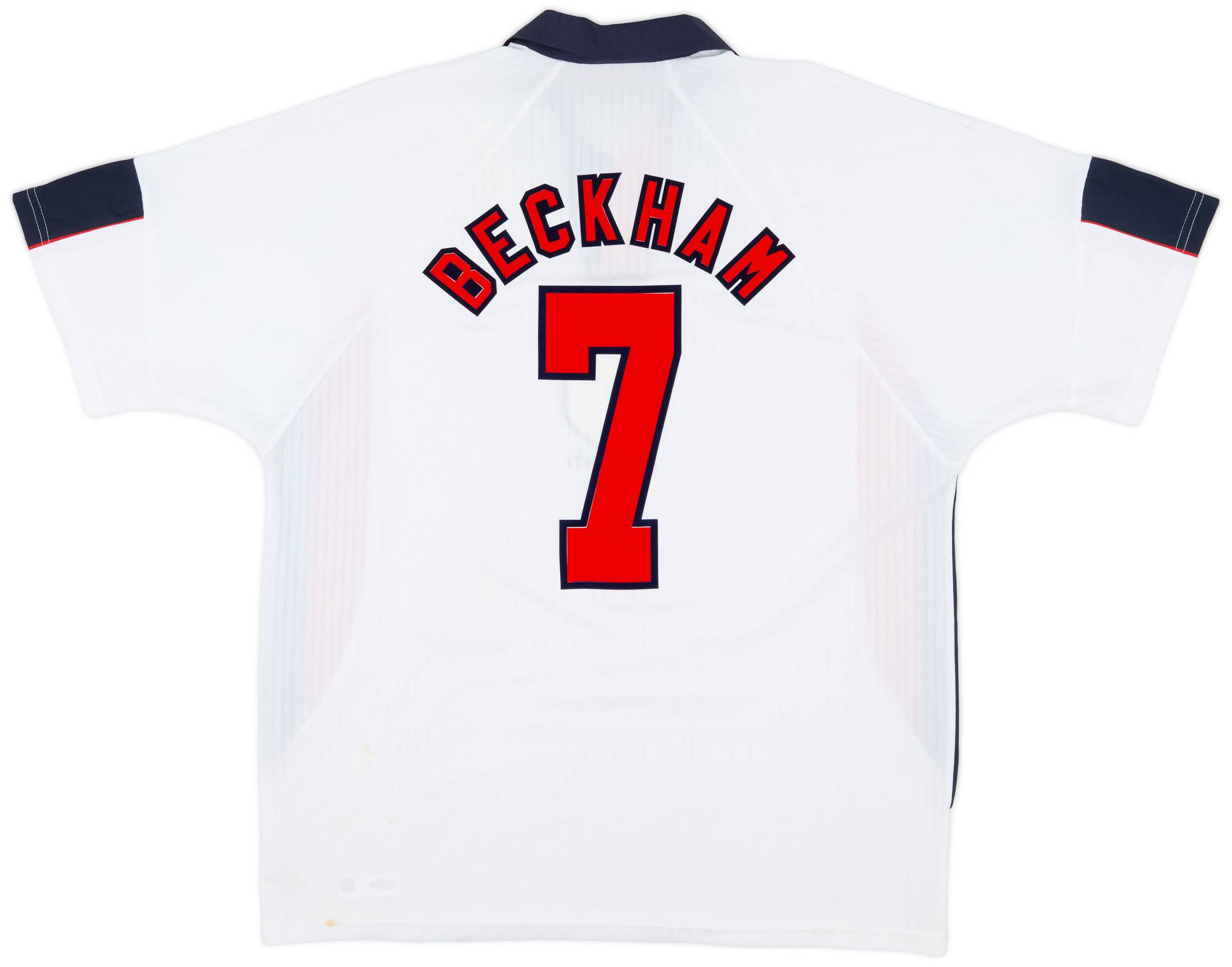 1997-99 England Home Shirt Beckham #7 - 5/10 - (XL)