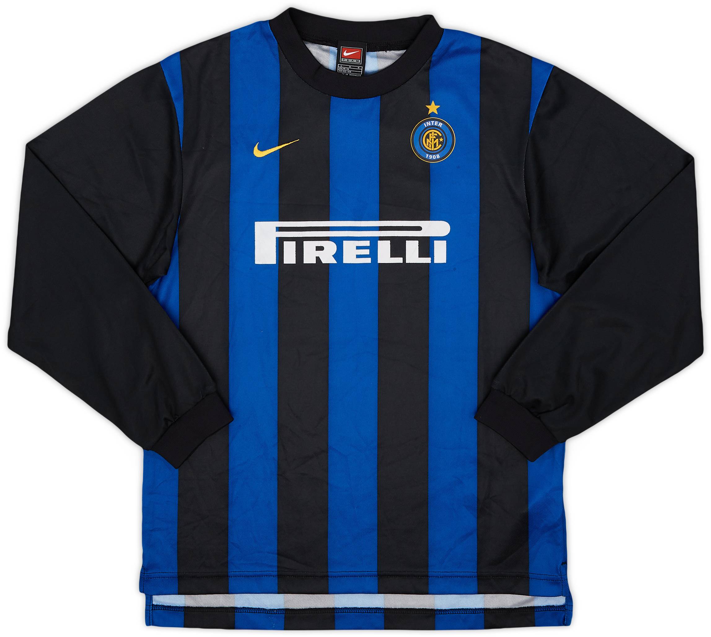 2000-01 Inter Milan Basic Home L/S Shirt - 7/10 - (L.Boys)