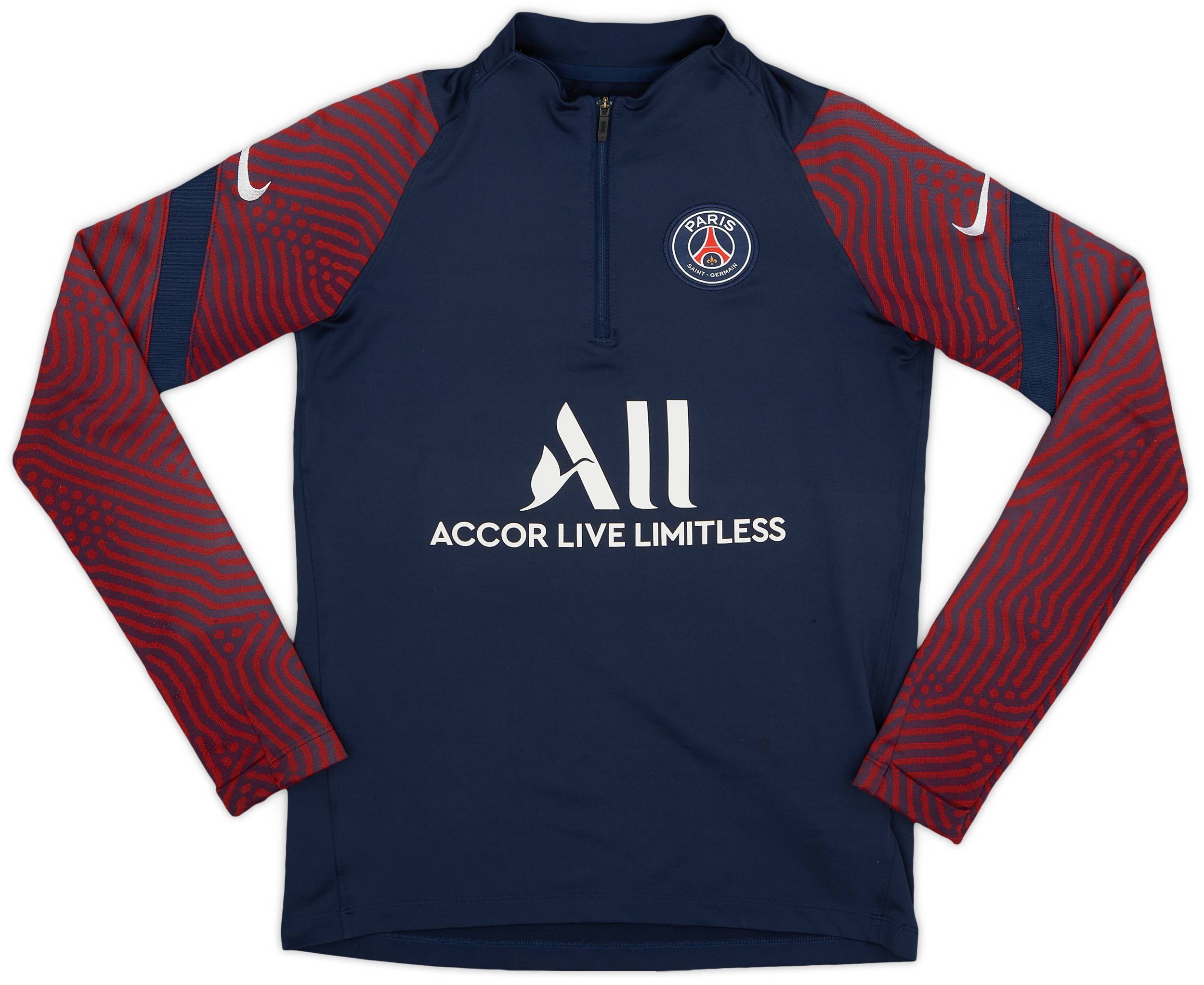 2020-21 Paris Saint-Germain 1/4 Zip Training Top - 8/10 - (L.Boys)