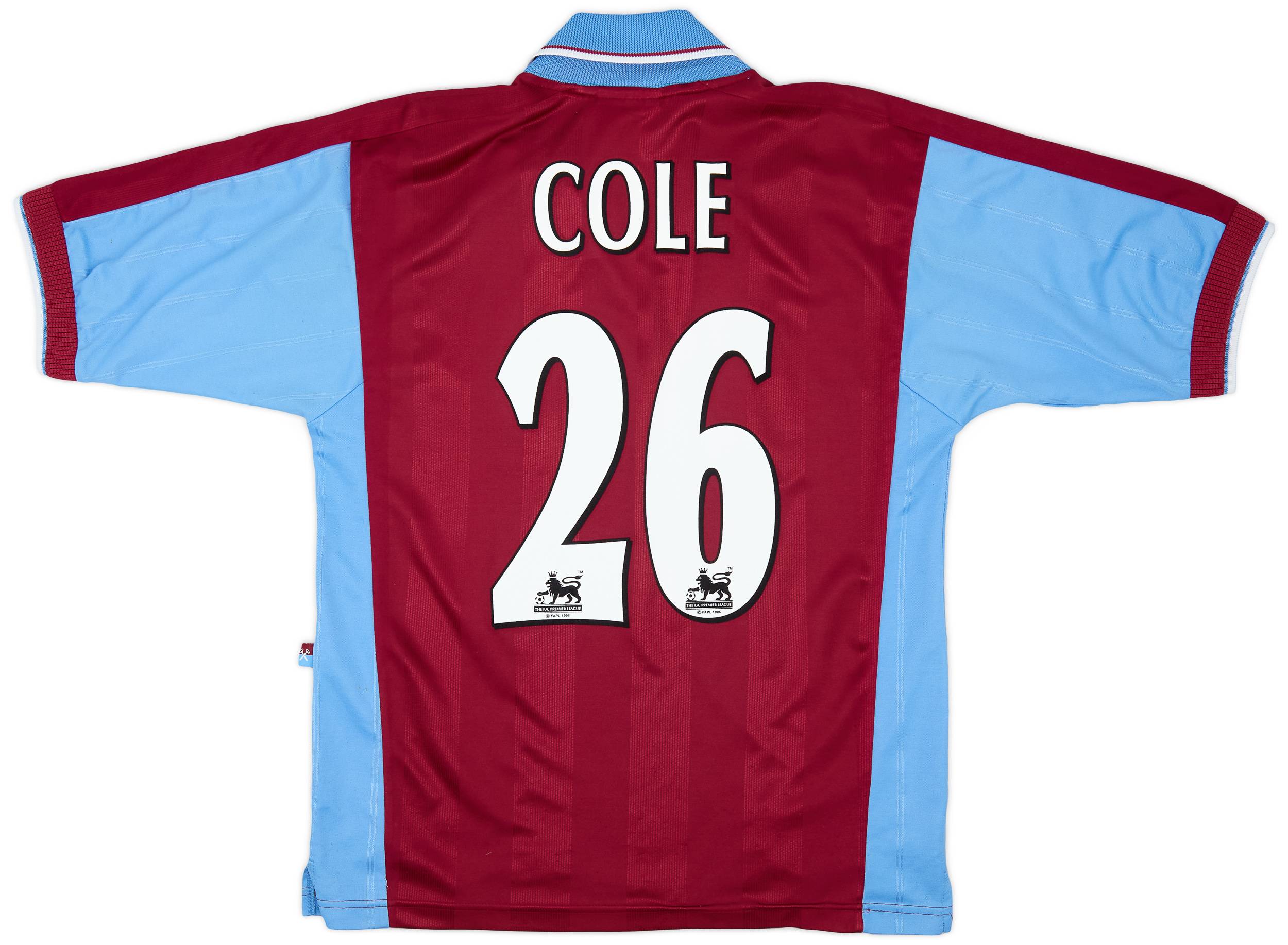 1998-99 West Ham Home Shirt Cole #26 - 8/10 - (S)