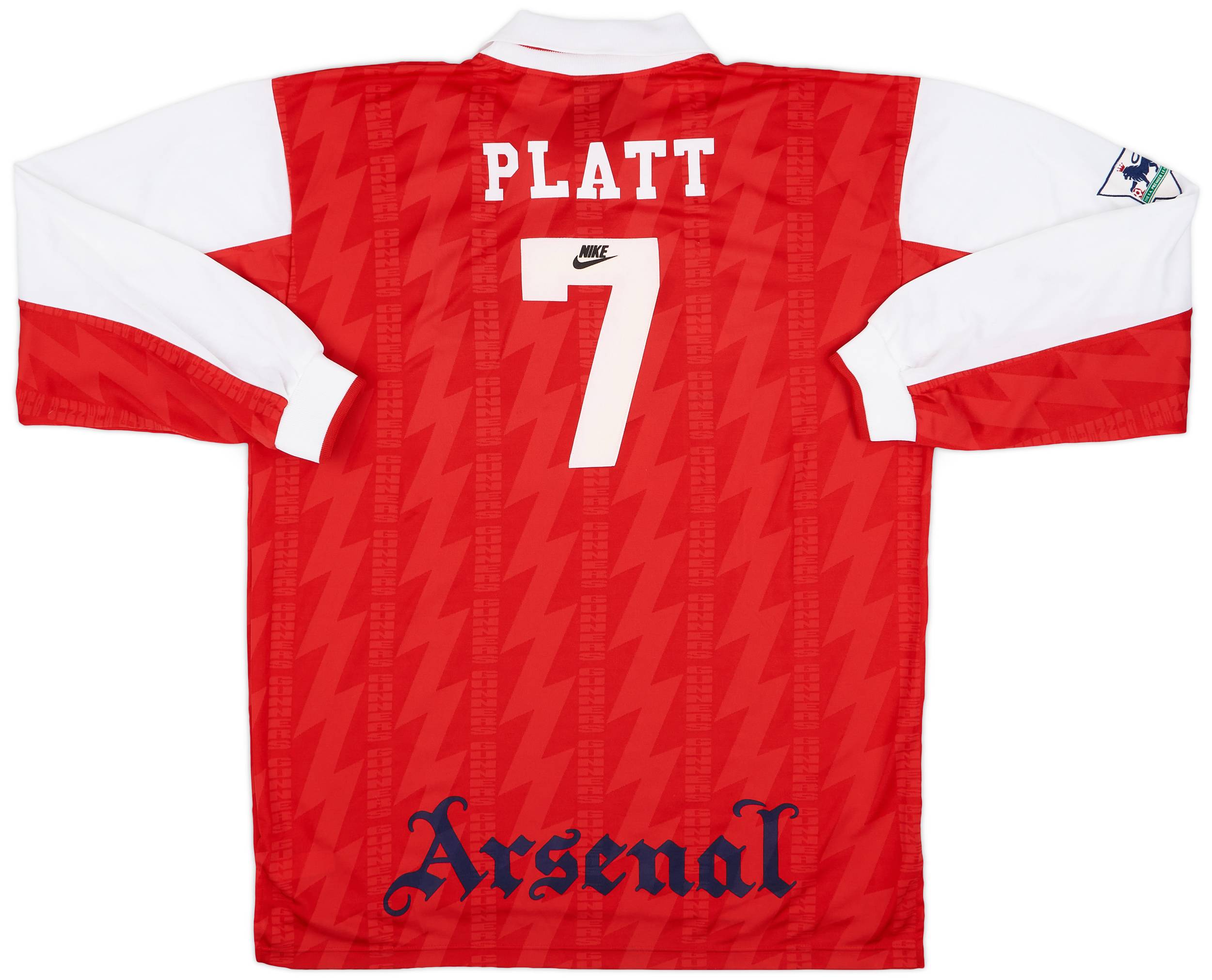 1995-96 Arsenal Player Issue Home Shirt Platt #7 - 9/10 - (XXL)