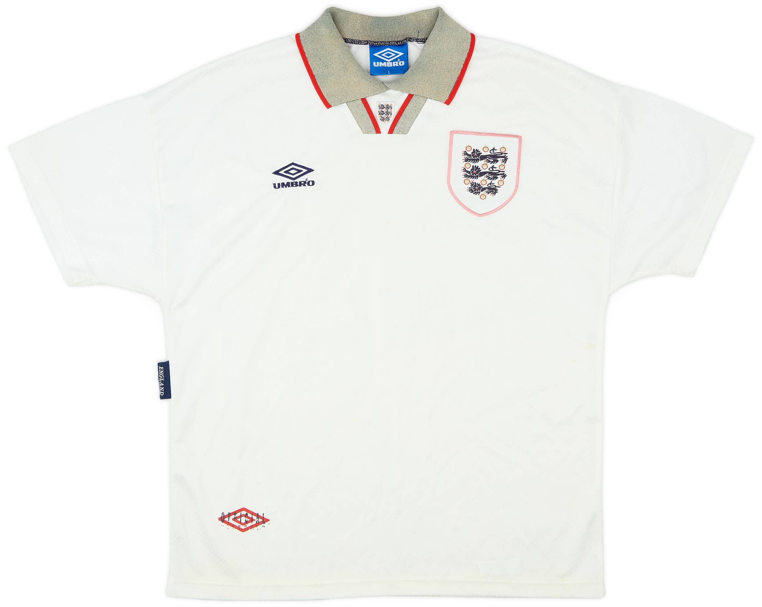 1993-95 England Home Shirt - 4/10 - (L)