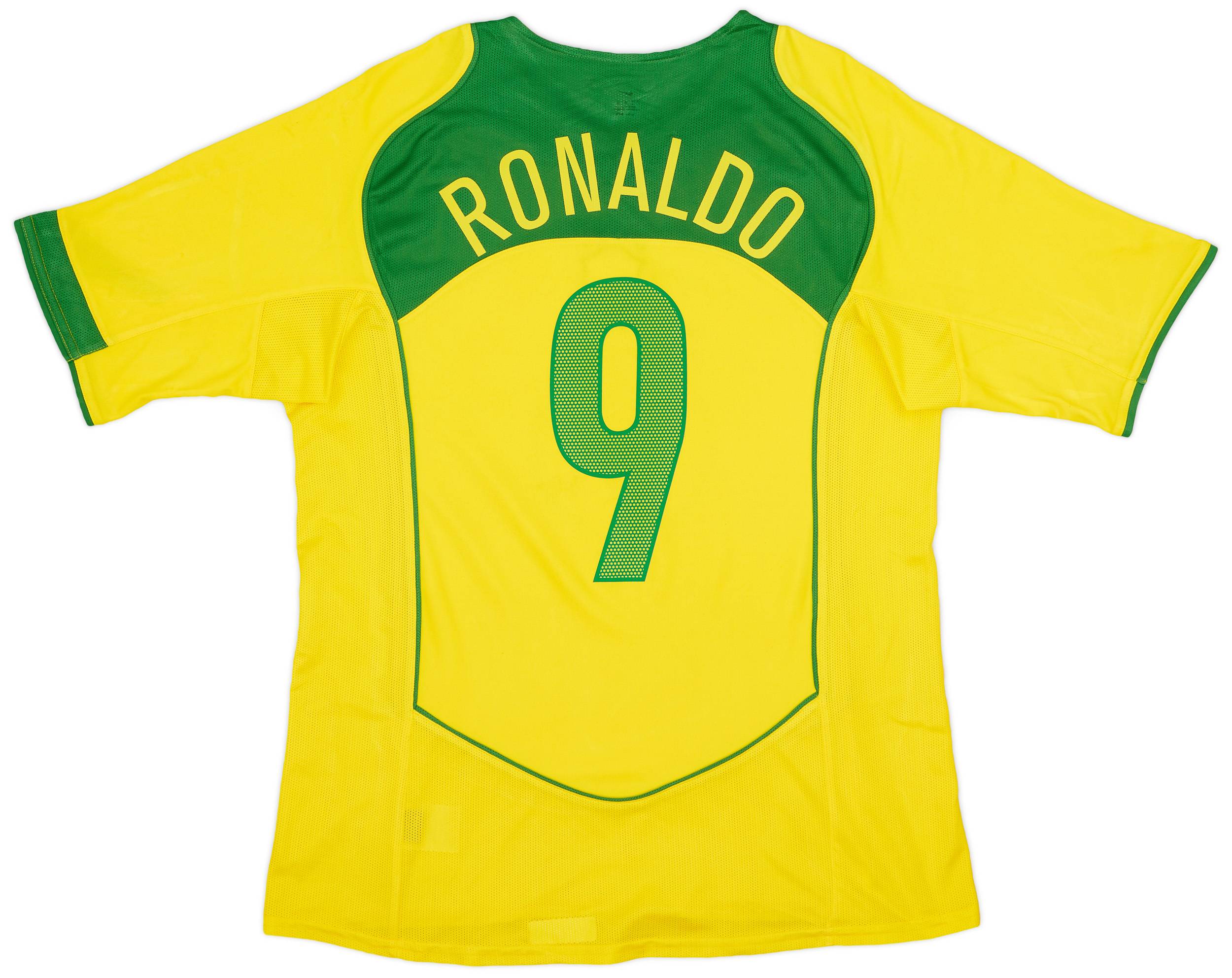 2004-06 Brazil Home Shirt Ronaldo #9 - 8/10 - (L)