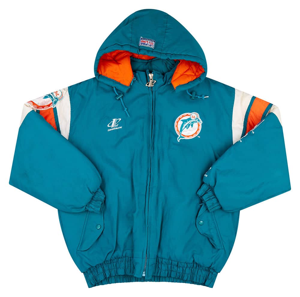 1990s Miami Dolphins Logo Athletic Rain Coat L