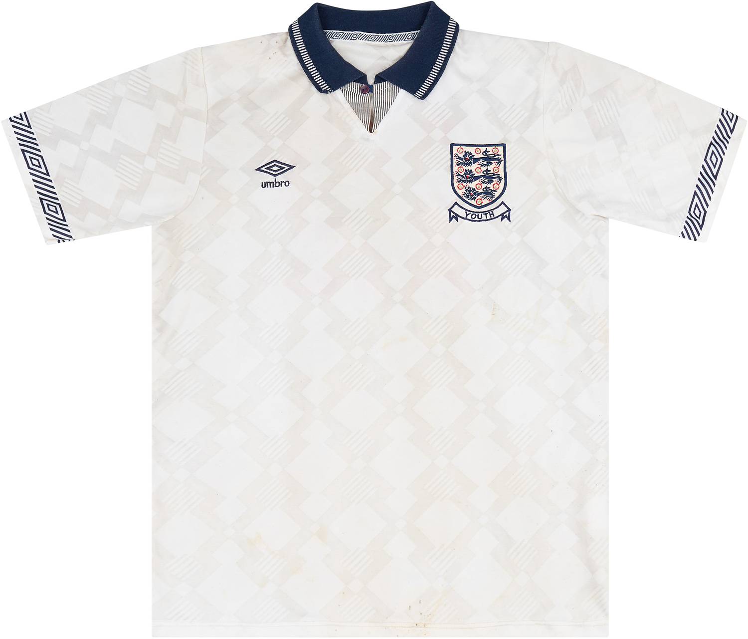 1992 England U-18 Match Issue Home Shirt #12 (Butt)