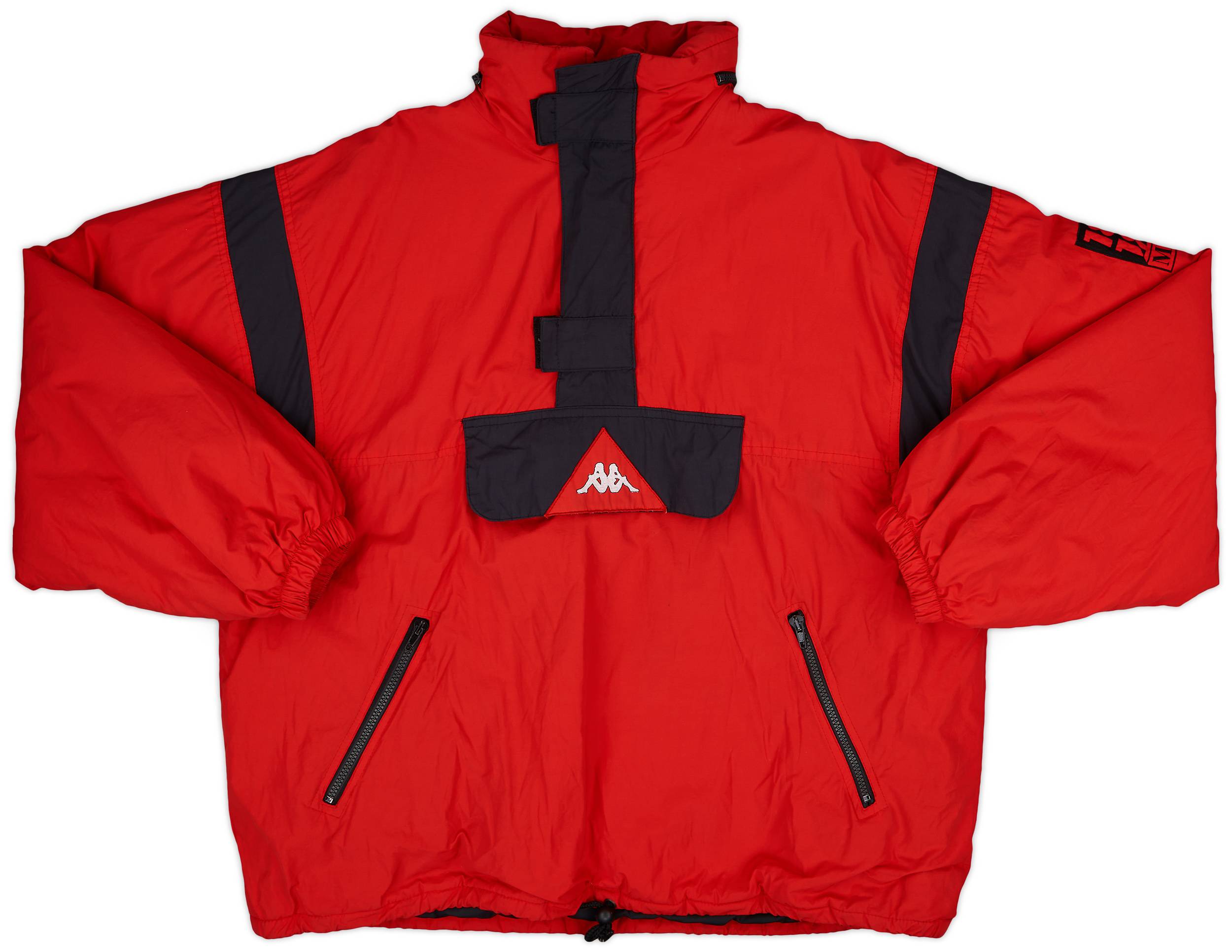 1988-90 AC Milan Kappa 1/2 Zip Padded Bench Coat - 9/10 - (XL)