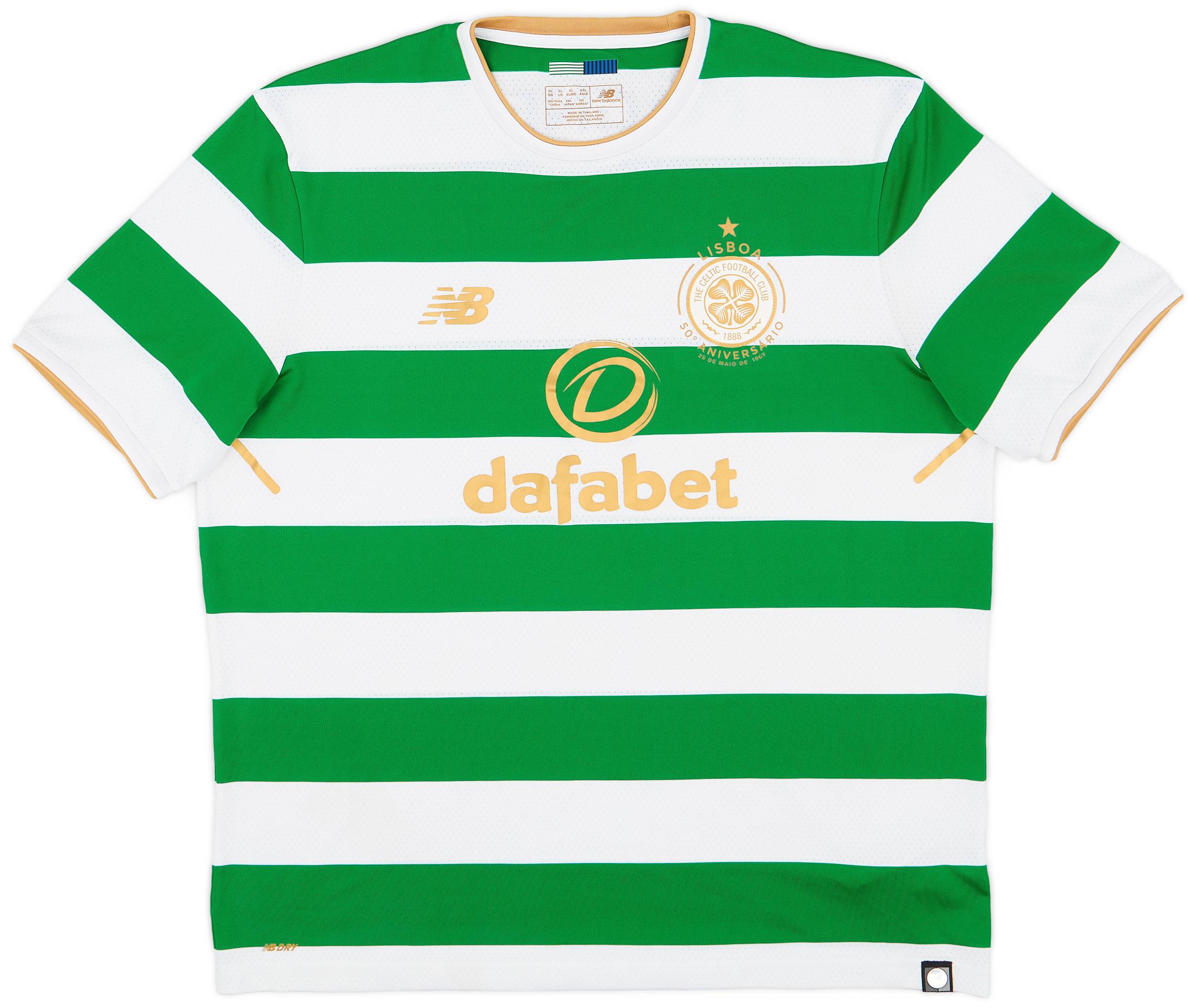 2017-18 Celtic 'Lisbon Lions 50th Anniversary' Home Shirt - 8/10 - (XL)