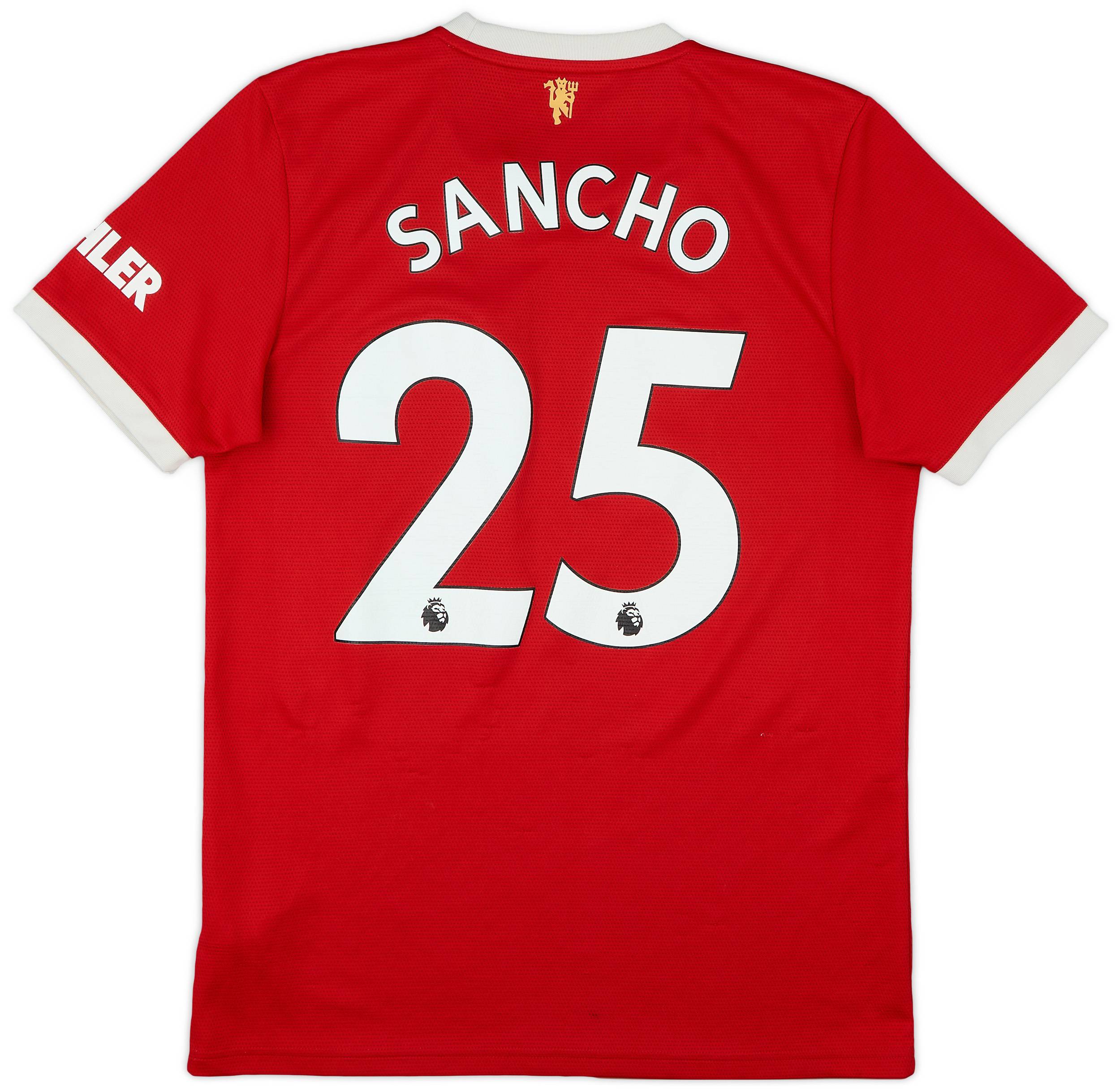 2021-22 Manchester United Home Shirt Sancho #25 - 7/10 - (M)